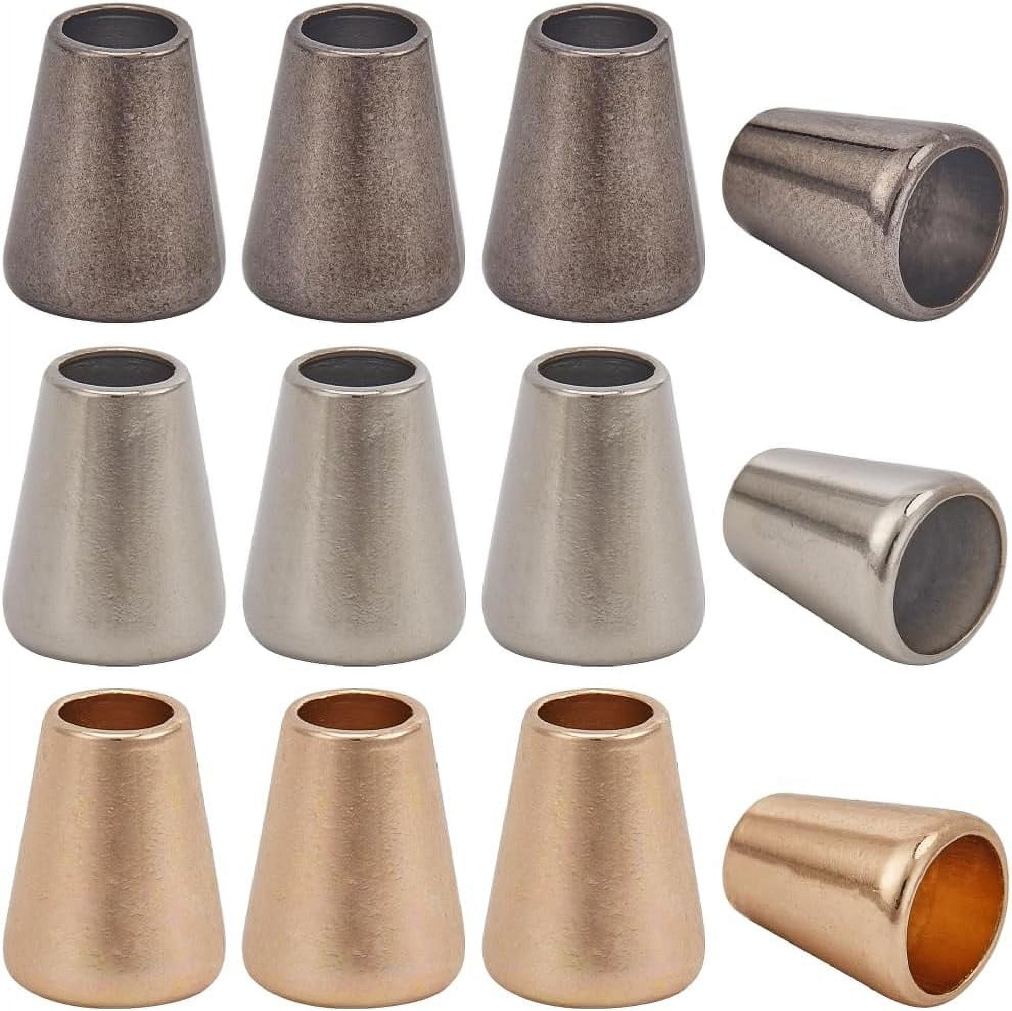 1box 1 Box 30Pcs 3 Colors Metal Bell Stopper 5x8x12mm Conical Cord Ends ...