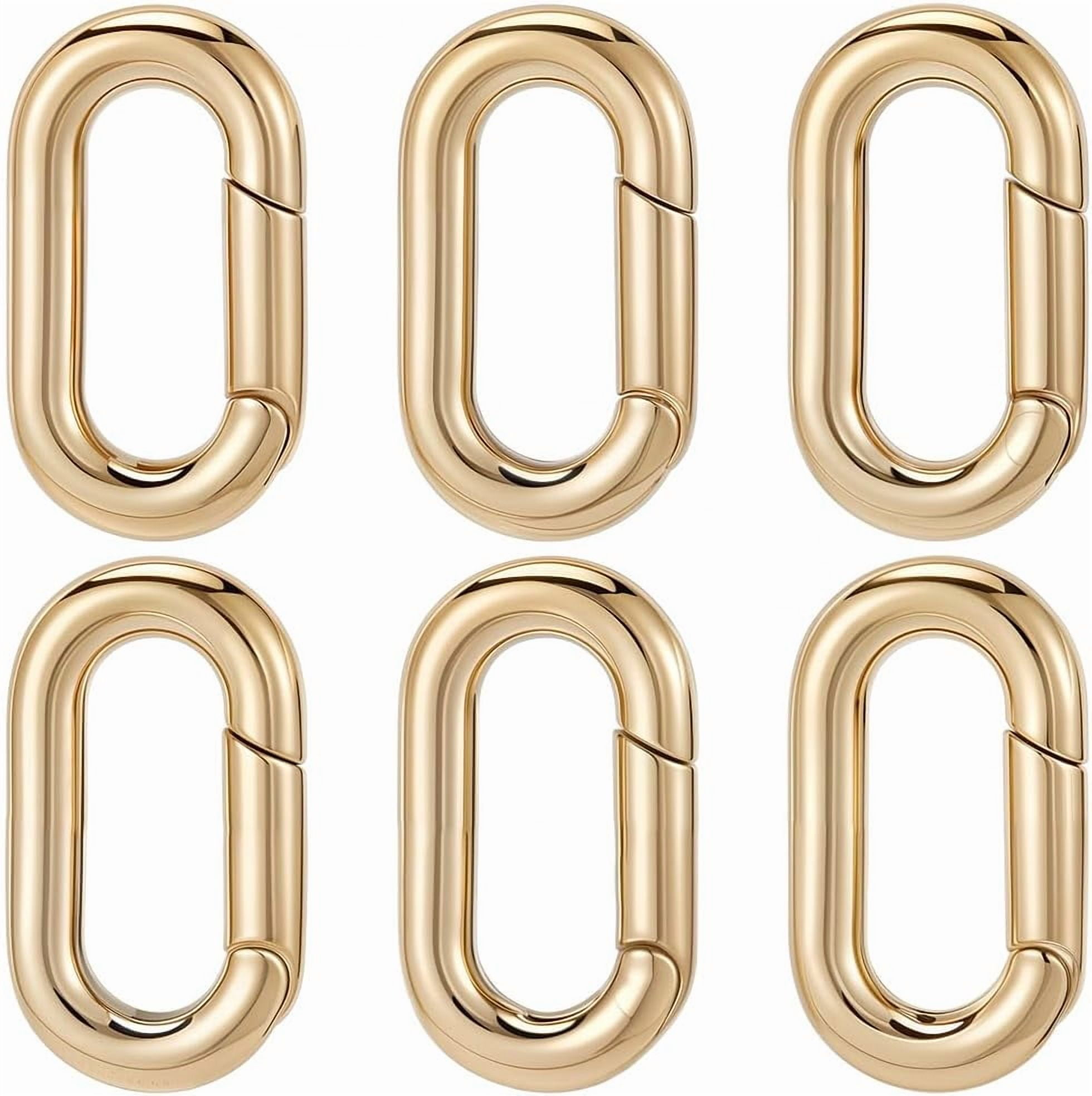 1box 1 Box 6Pcs Real 18K Gold Plated Spring Keyring Buckle Thin Spring ...