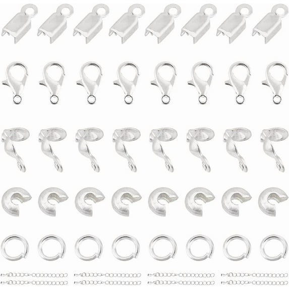1box 1 Sets Alloy Parrot Trigger Clasp Bead Tips Open Jump Ring Half ...