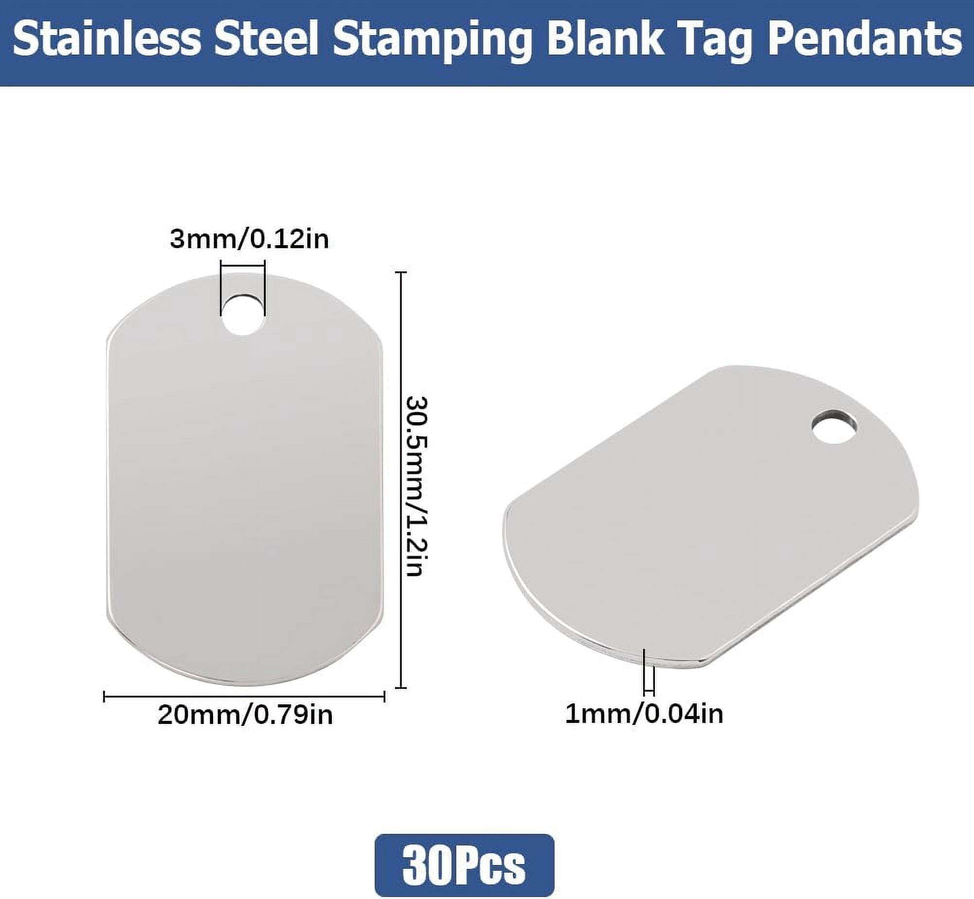 1box 1 box 30pcs Blank Metal Stamping Stainless Steel Rectangle 30mm ...