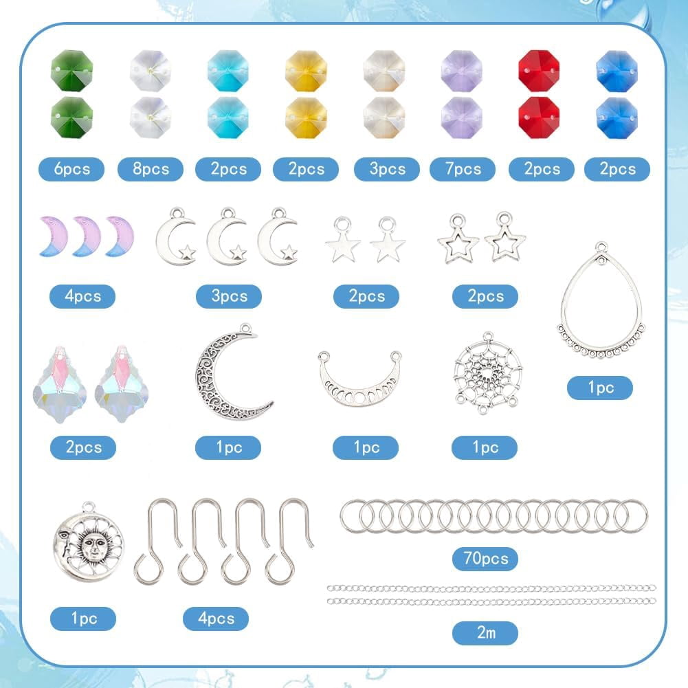 1box 1 box 4 sets Suncatcher Kits Star Moon Sun Catcher Hanging Sun ...