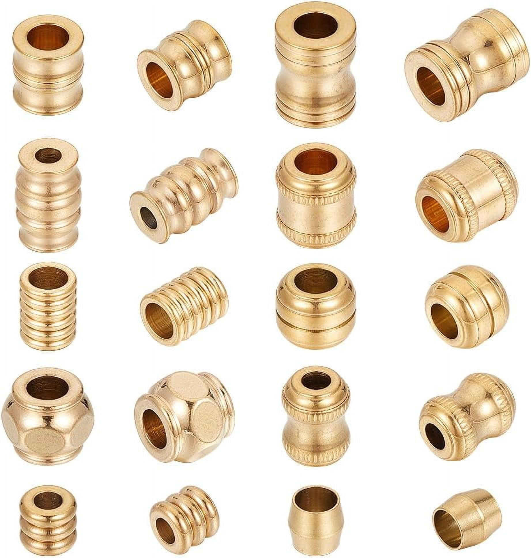 1box 10 Pcs 10 Styles Grooved Column Beads 304 Stainless Steel ...