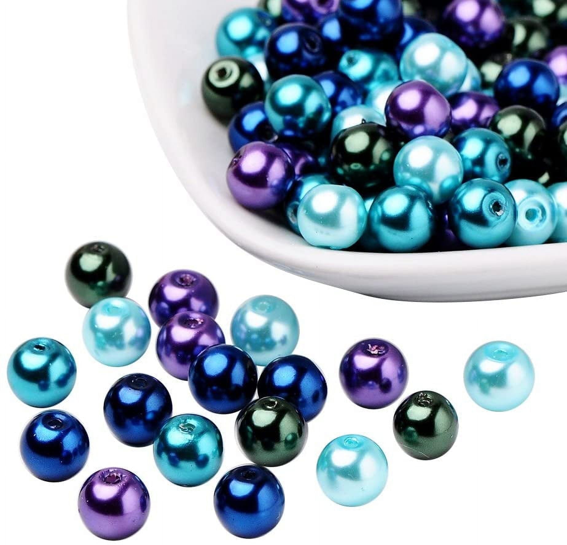 1box 100pc s 8mm Ocean Mix Pearlized Glass Pearl Beads Pearl Crafts ...