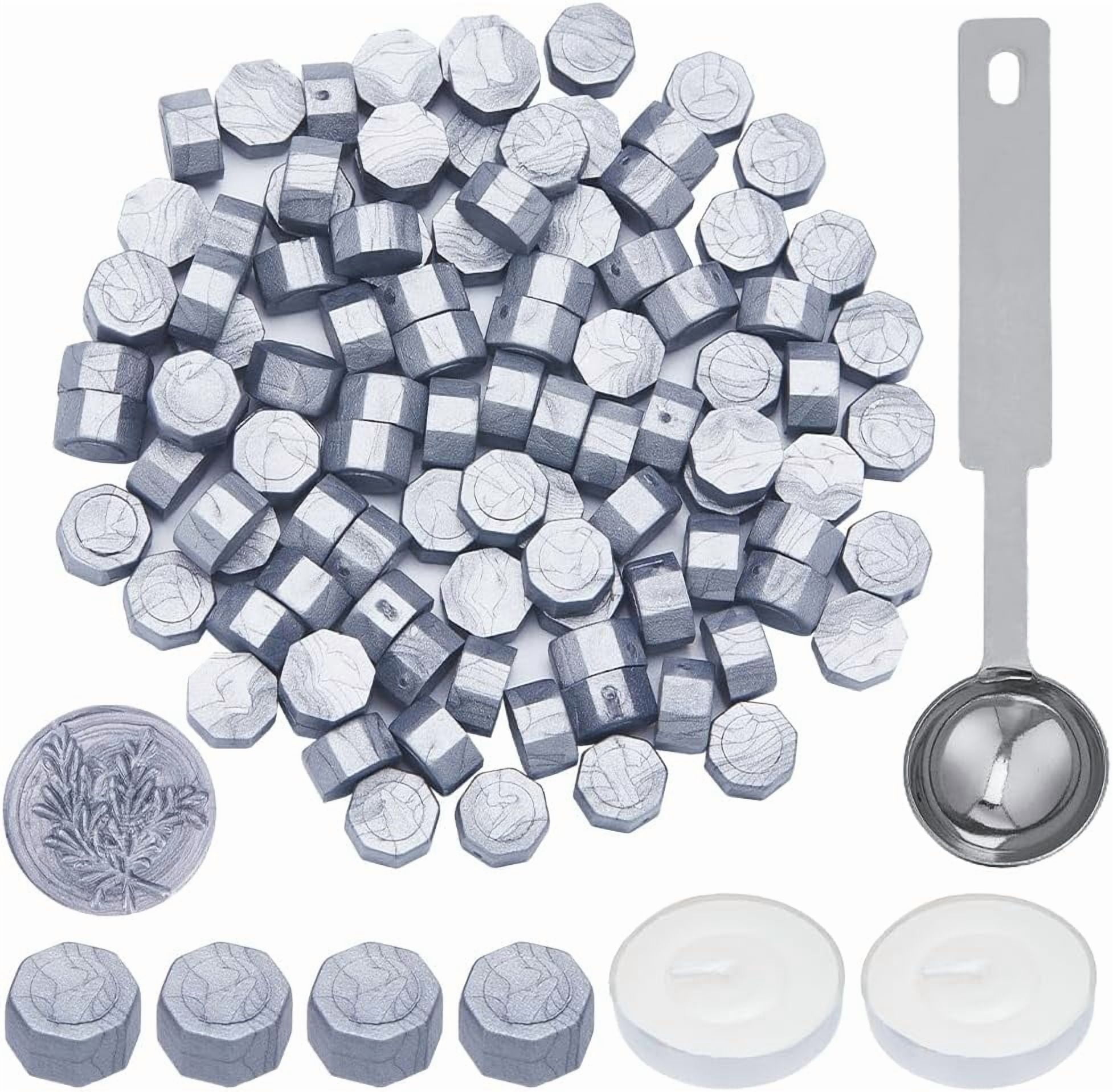 1box 100pcs Octagon Sealing Wax Particles with 1pc Stainless Steel ...