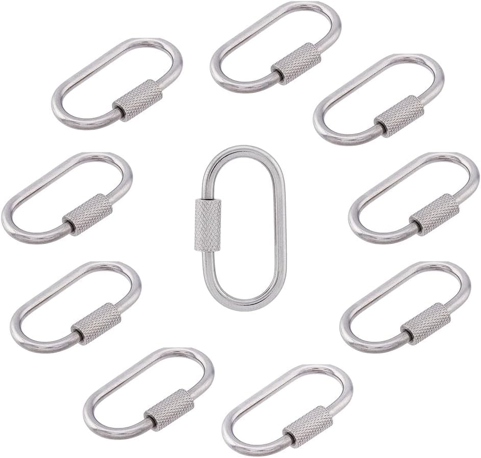 1box 10Pcs Oval Lock Key Clasps 26mm Screwable Key Rings Set Screw ...