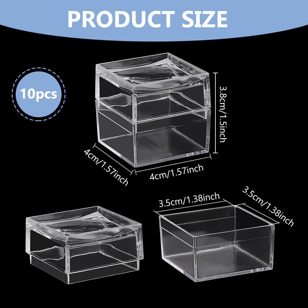 1box 10pcs Transparent Plastic Ring Viewer Magnifier boxes Magnifier ...