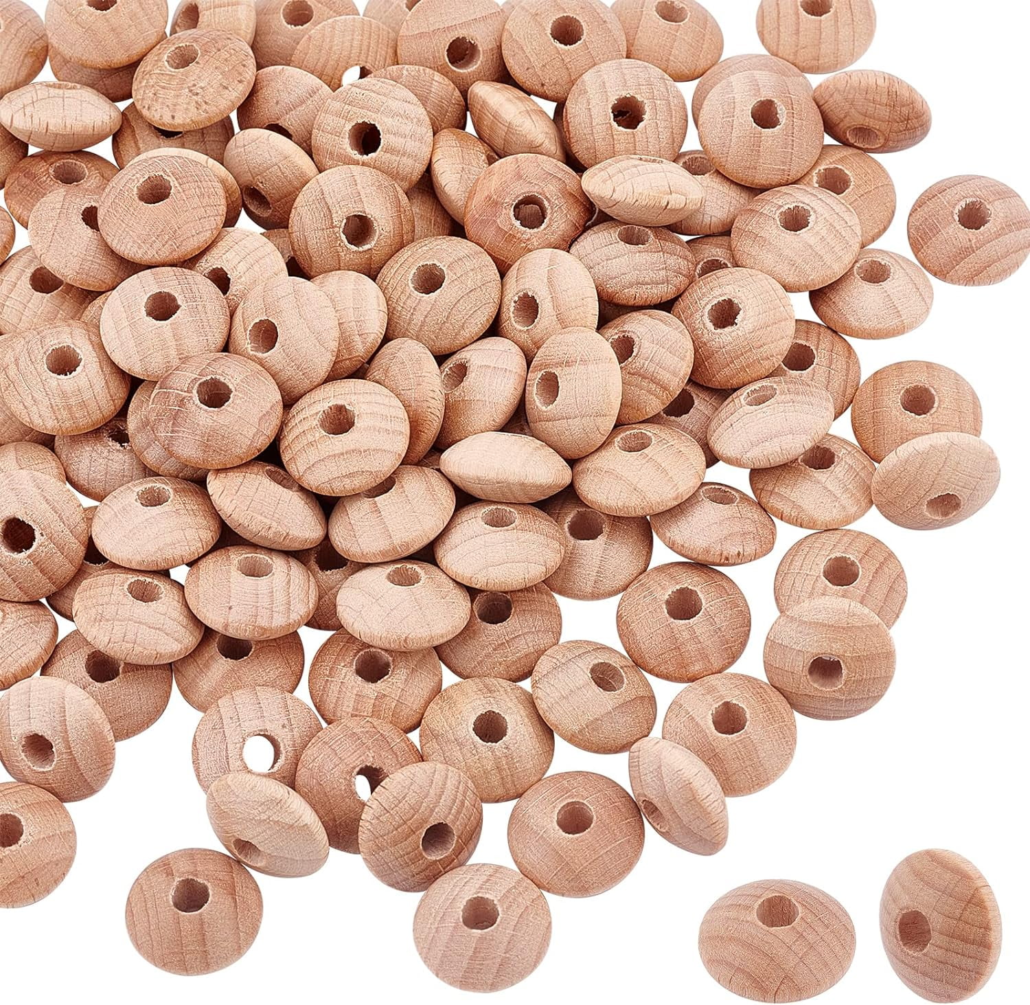 1box 120pcs Wooden Abacus Beads Big Disc Abacus Spacer Beads 15mm ...