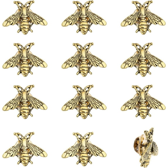 1box 12Pcs Bees Alloy Lapel Pins for Backpack Clothes Decorations Party ...