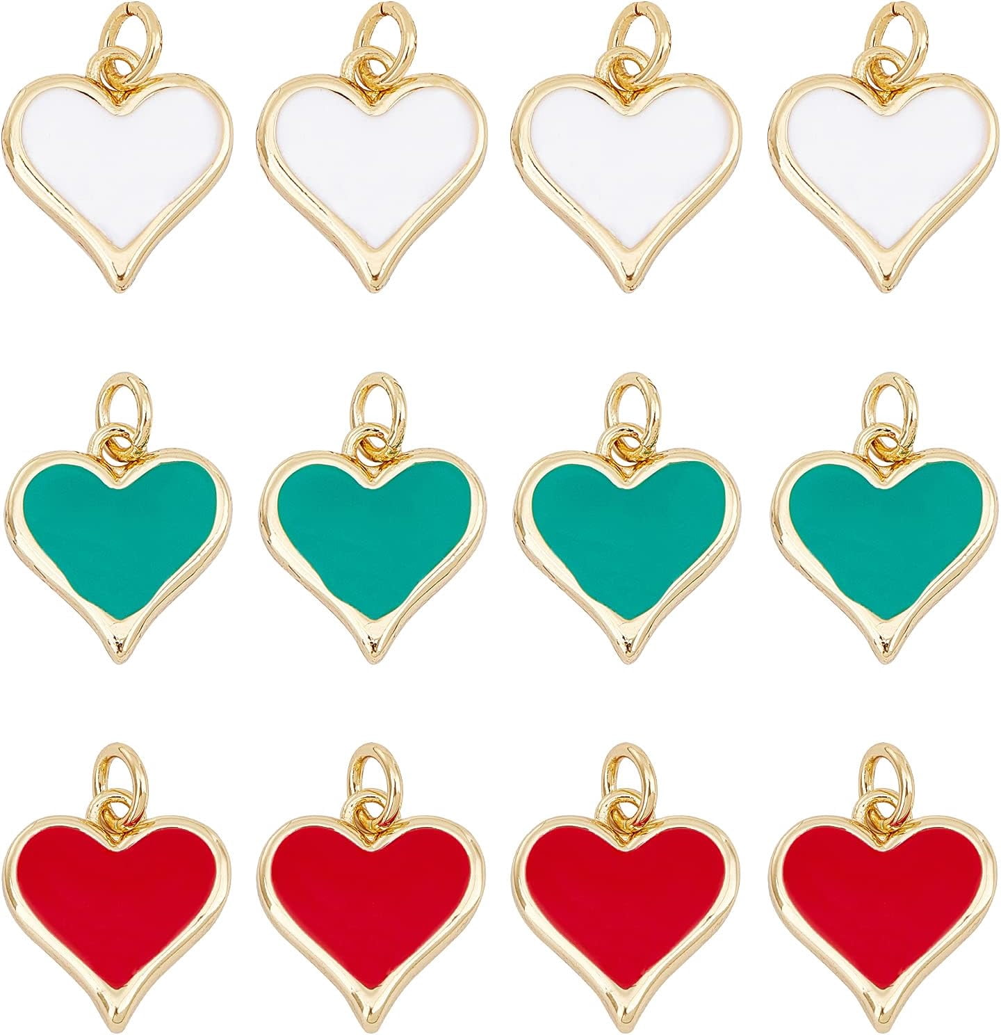 1box 12pcs 3 colors golden Brass with Enamel and Jump Rings Long ...