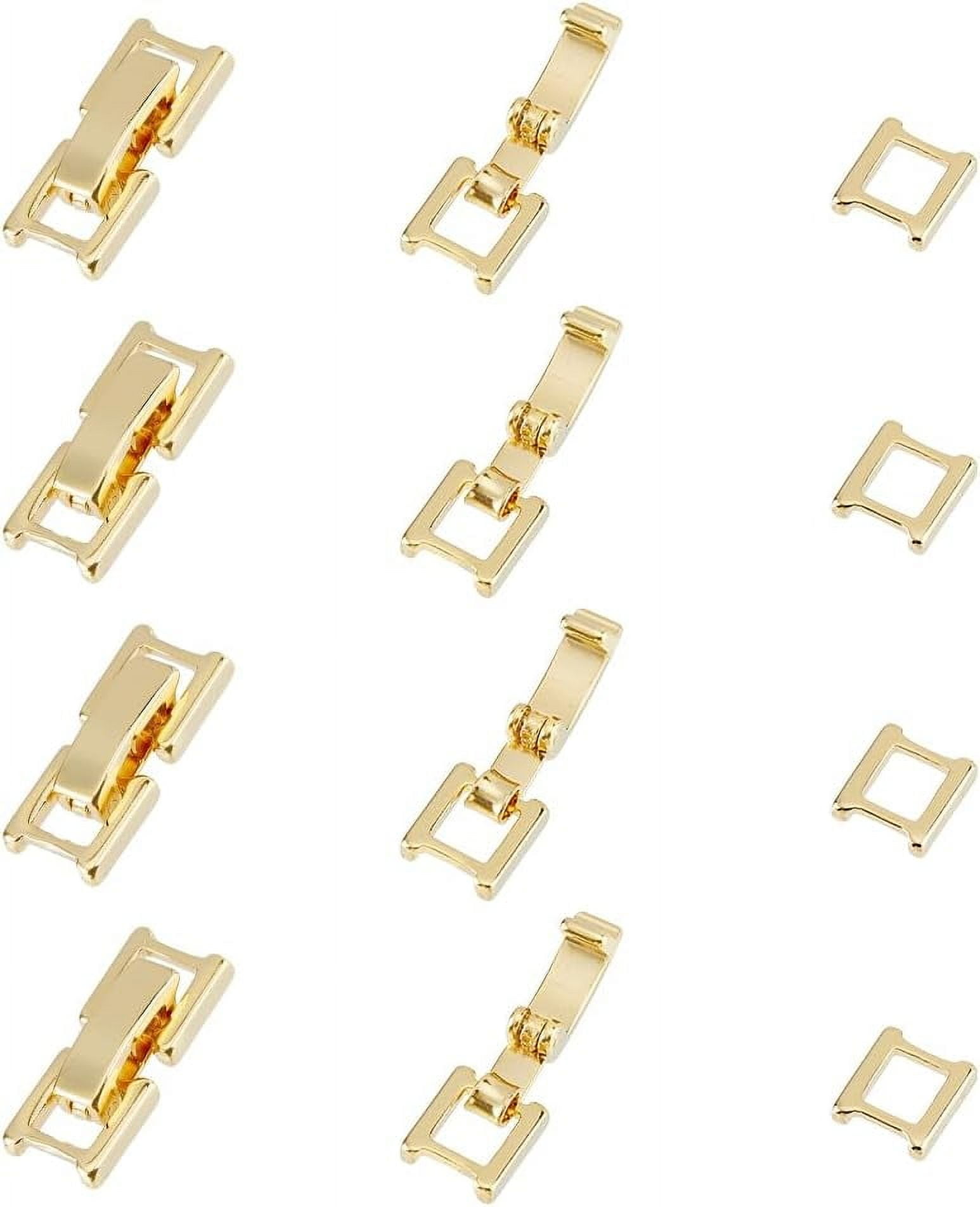 1box 12pcs golden Jewelry Fold Over Clasp 0.62x0.25inch Brass Fold ...