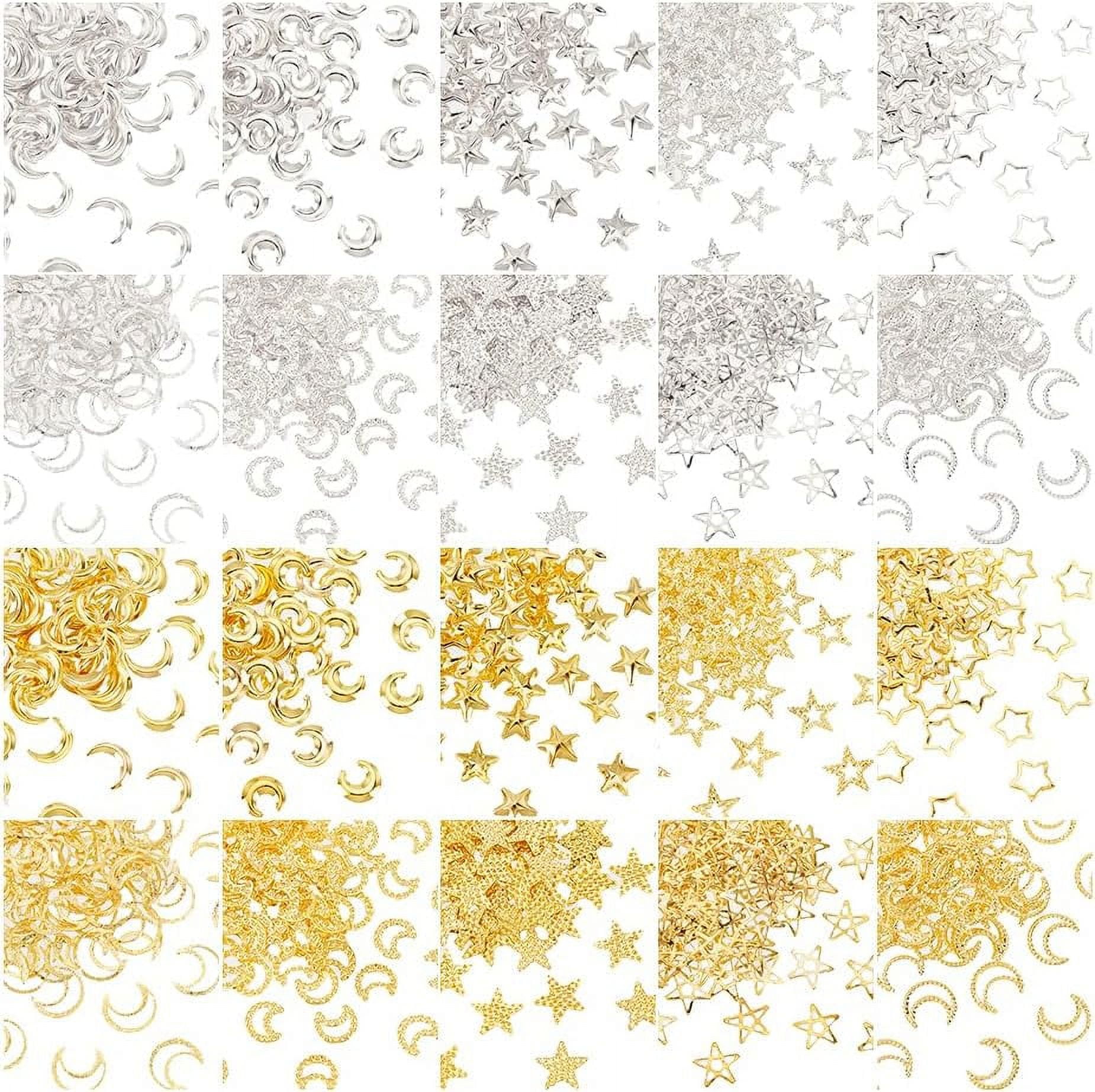 1box 1400 Pcs 20 Styles Star Moon Resin Fillers Hollow Resin Filler ...