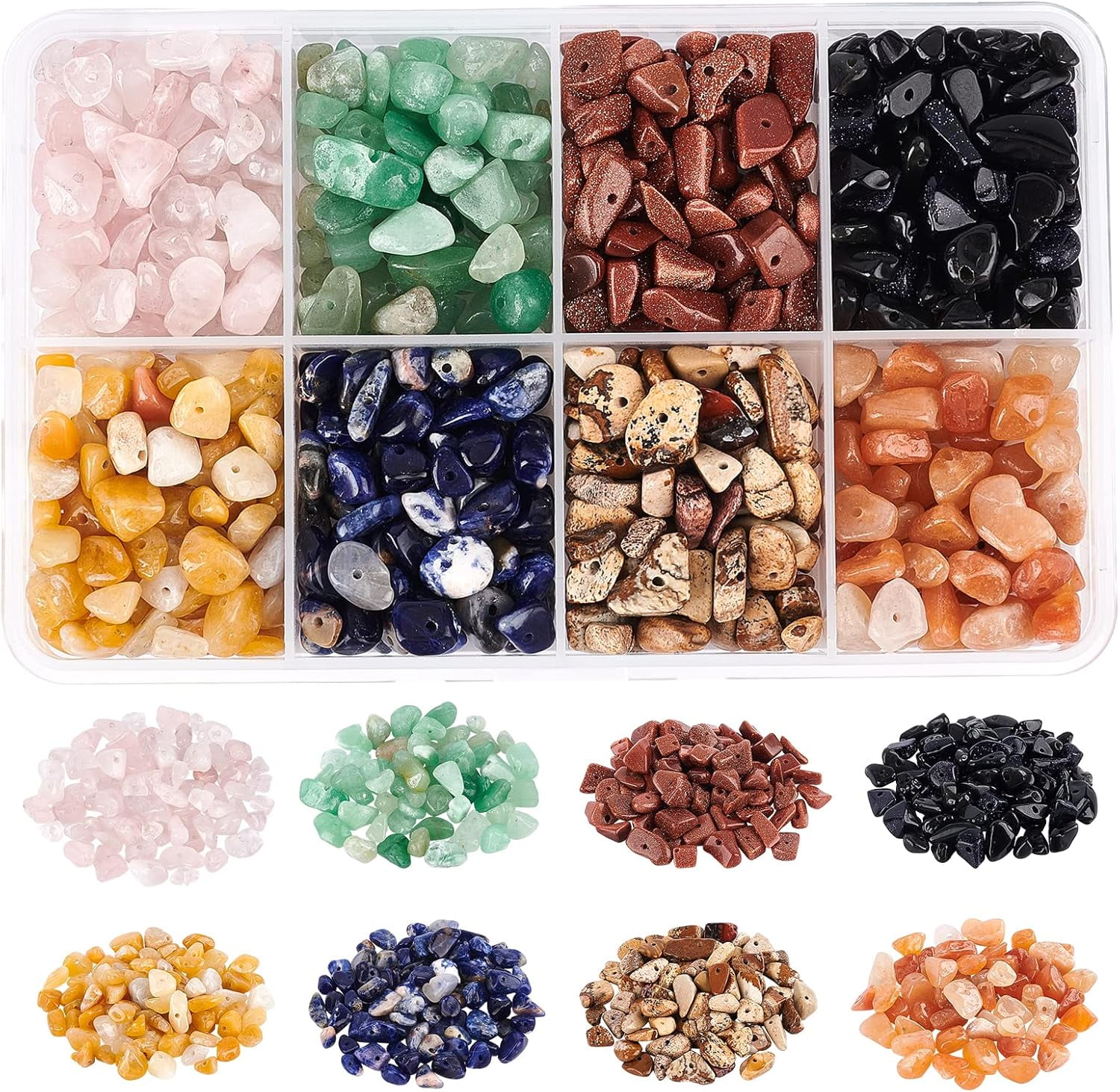 1box 144G 8 style & Beads Chip Mixed color 3~5x7~13x2~4mm Hole: 0.4mm ...