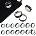 1box 14pcs 7 Size 304 Stainless Steel Plain Rotating Finger Rings set ...