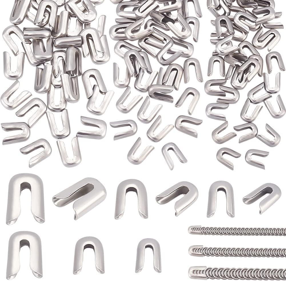 1box 150pcs Spiral Bone Tips 3 Sizes 304 Stainless Steel Tips Covers ...