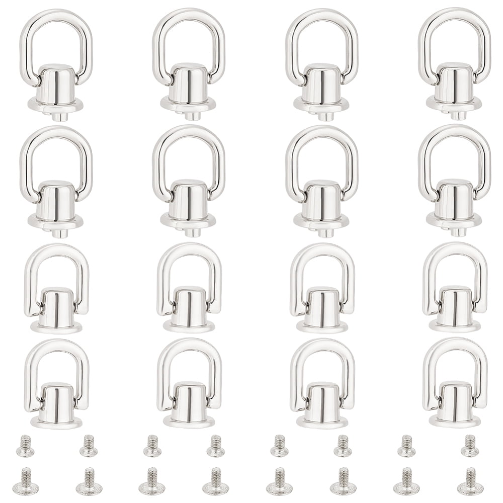 1box 16 sets 2 style Alloy D Ring Head Screwback Button with Screw ...