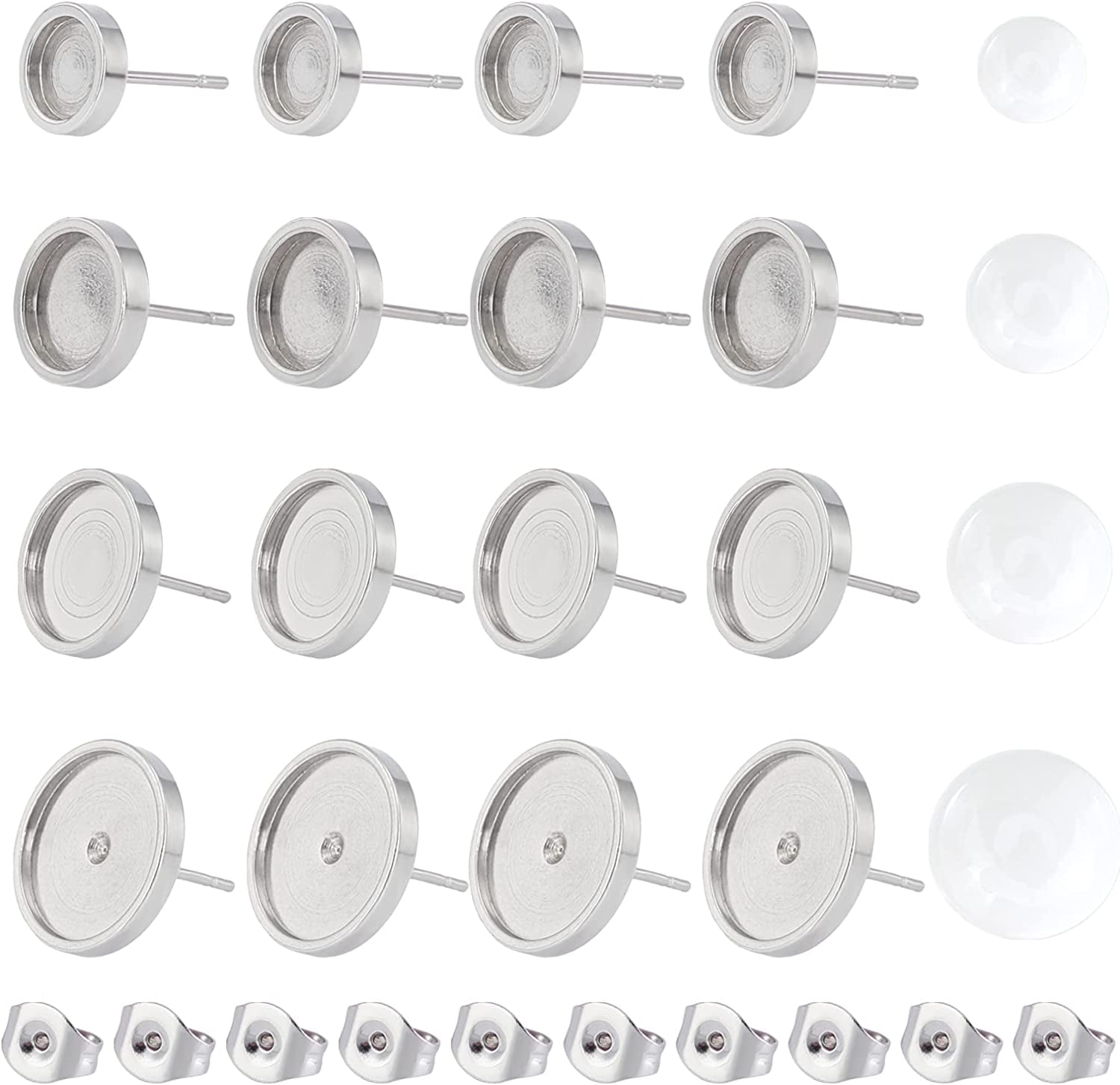 1box 168pcs Stud Earring Making Kits Including 304 Stainless Steel Stud ...