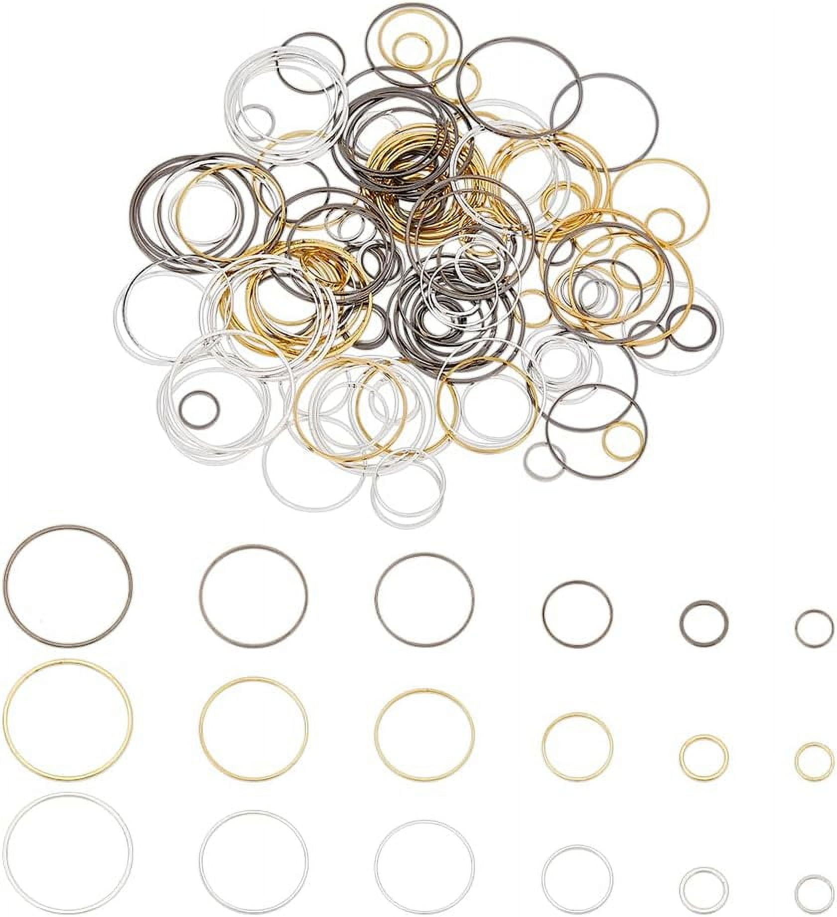1box 180pcs Brass Linking Rings 3 colors 6 Sizes Circle Frames Links ...