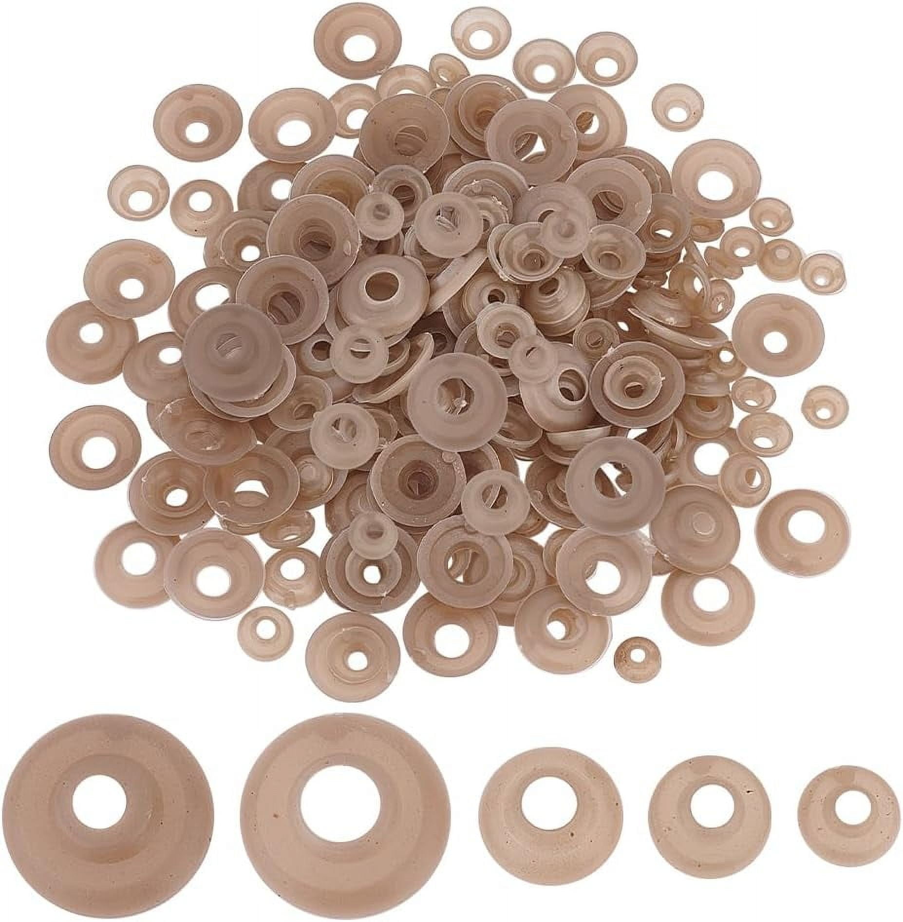 200pcs Safety Eyes Washers 5 Sizes Plastic Craft Eyes Backs Stuffed ...