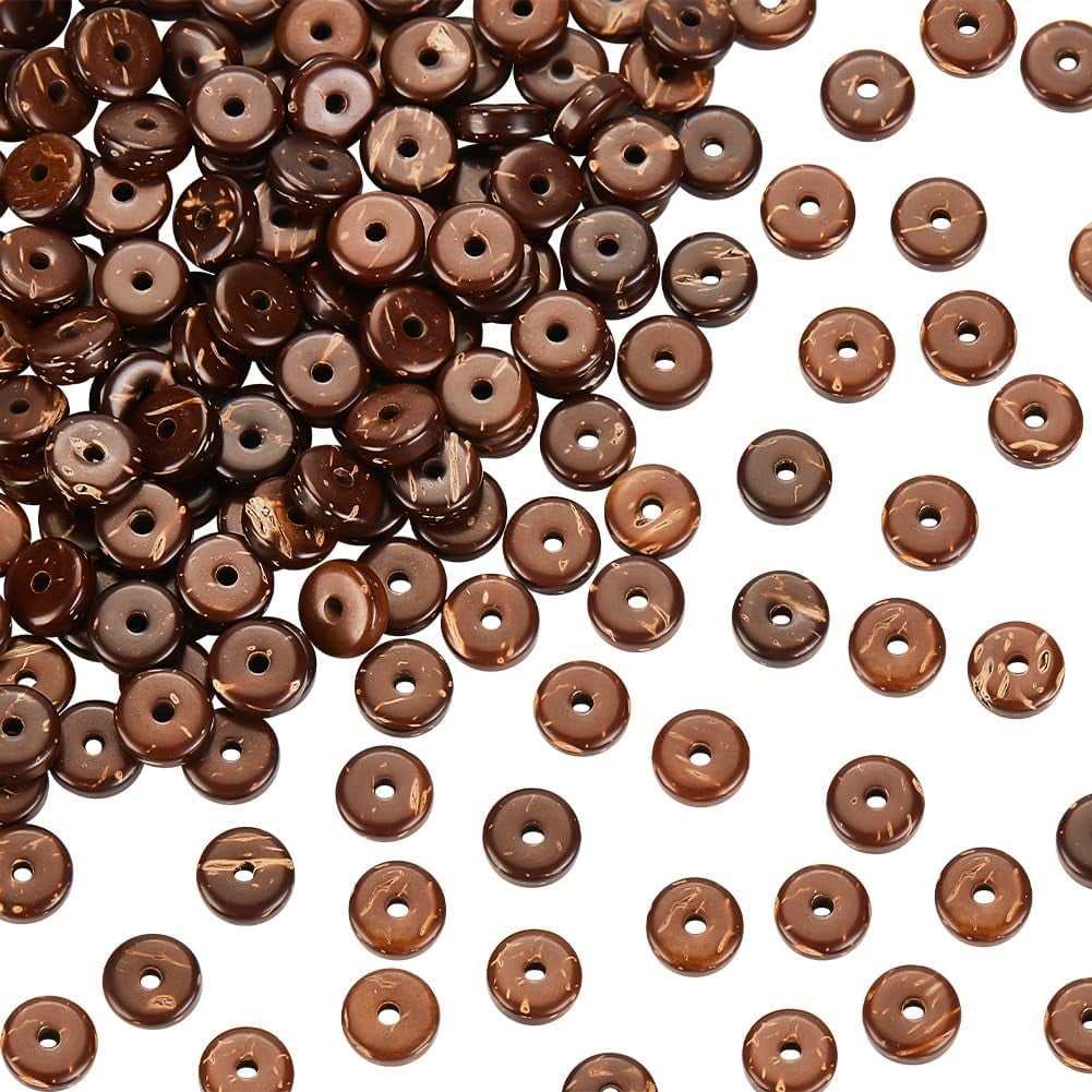 1box 220~222pcs Coconut Shell Beads 8x3mm Coconut Shell Rondelle Beads ...