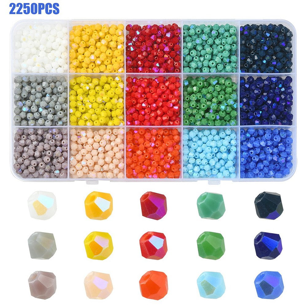 1box 2250pcs 15 colors Opaque Solid color Electroplate Glass Beads ...