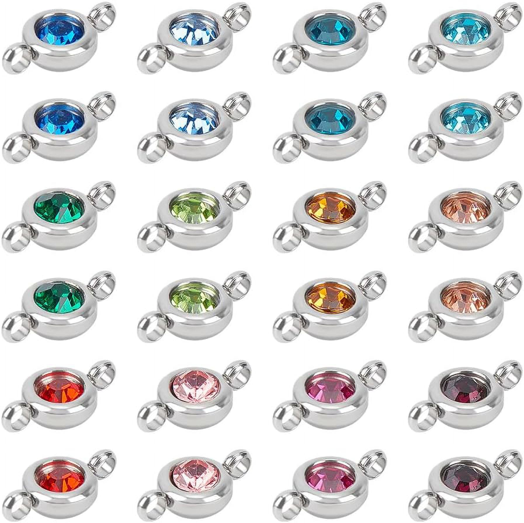 1box 24pcs 12 colors 304 Stainless Steel Single Rhinestone Connector ...
