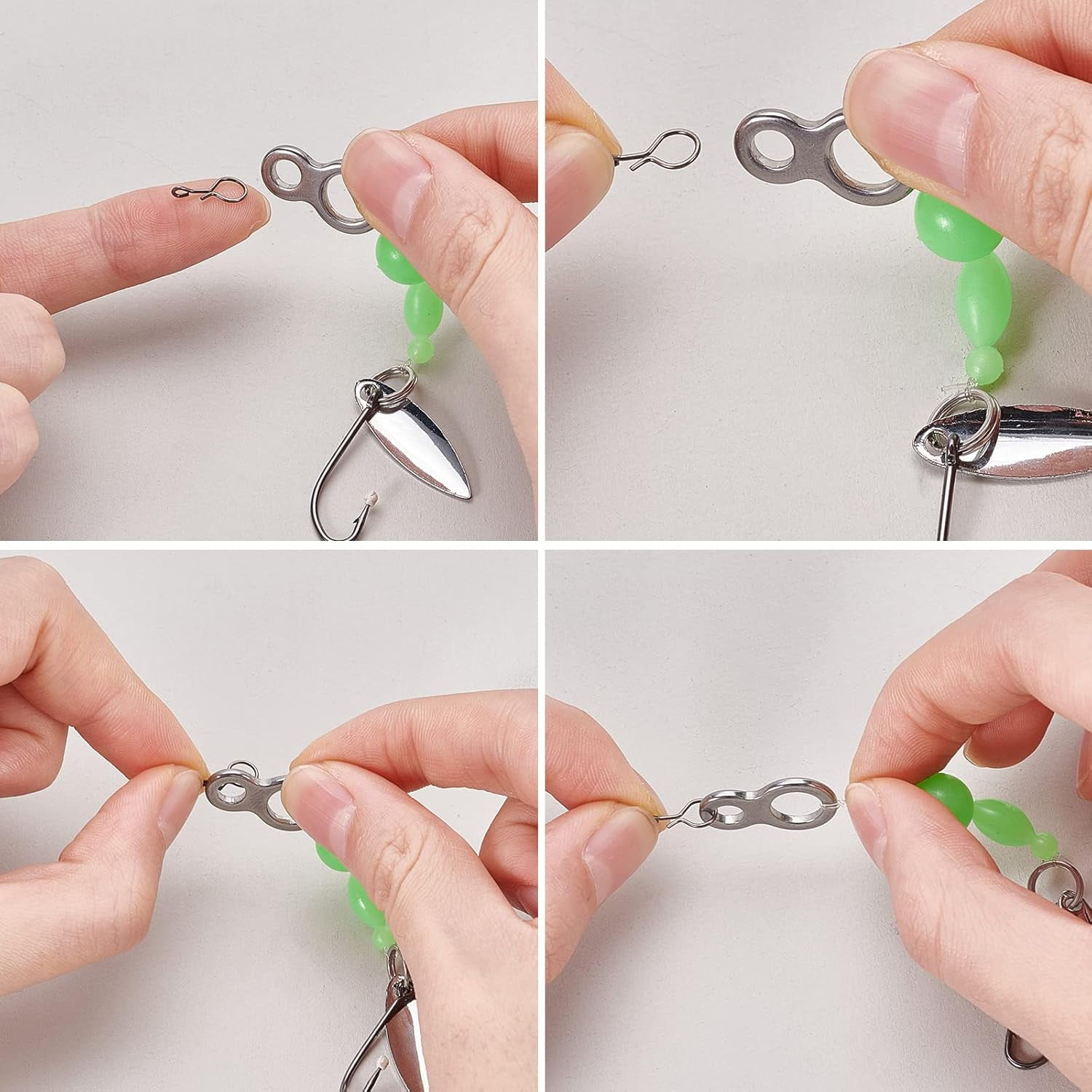 1box 270pcs 9 style 304 Stainless Steel Fly Hook Lure Snap Combo Hook ...