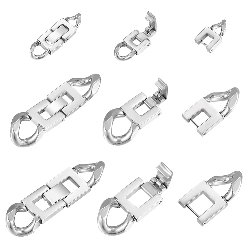 1box 3 pcs 3 styles Stainless Steel Fold Over Clasp Bracelet Extender ...
