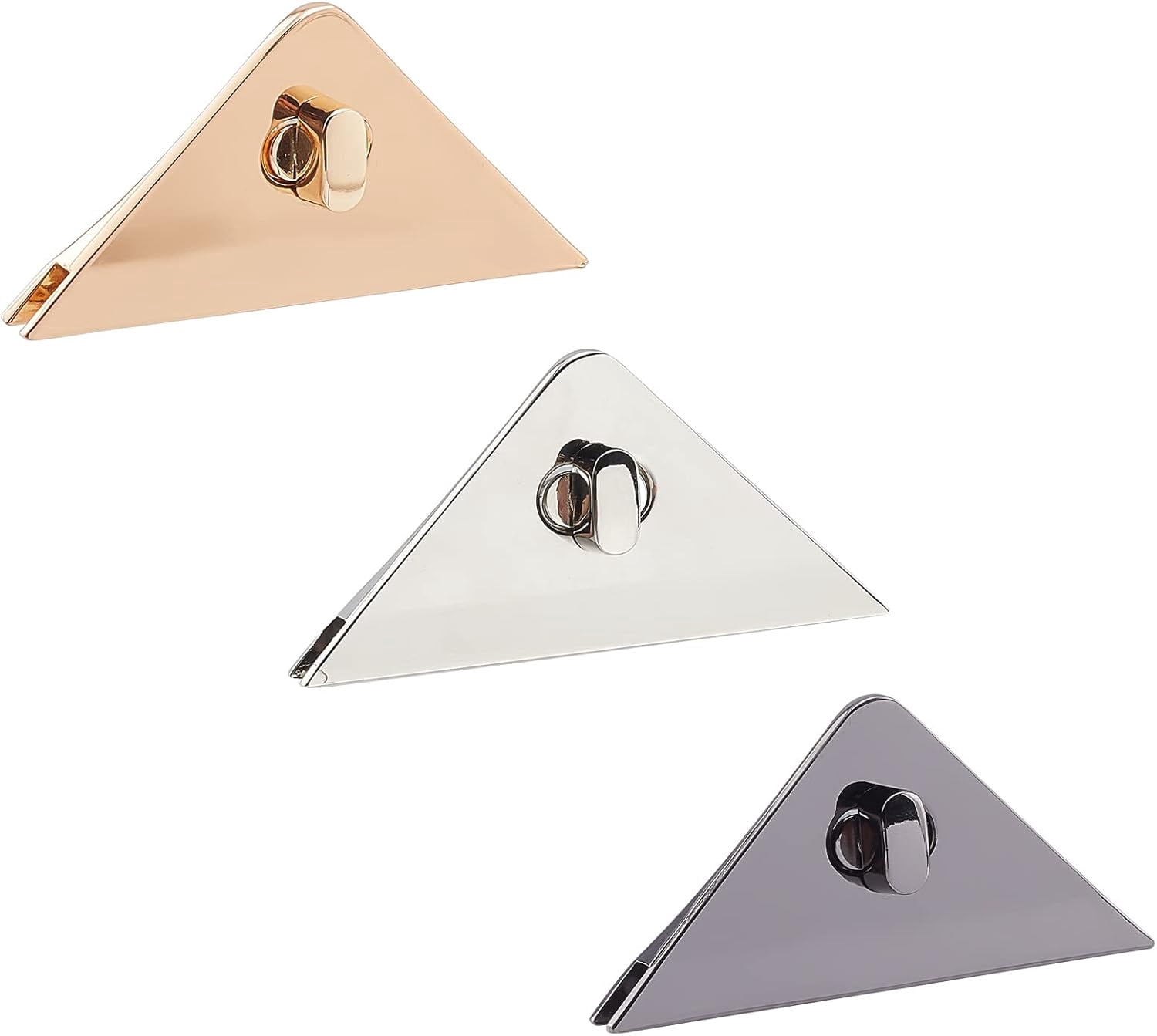 1box 3 sets bag Twist Lock Triangle Purse Clutches Closure Turn Lock ...