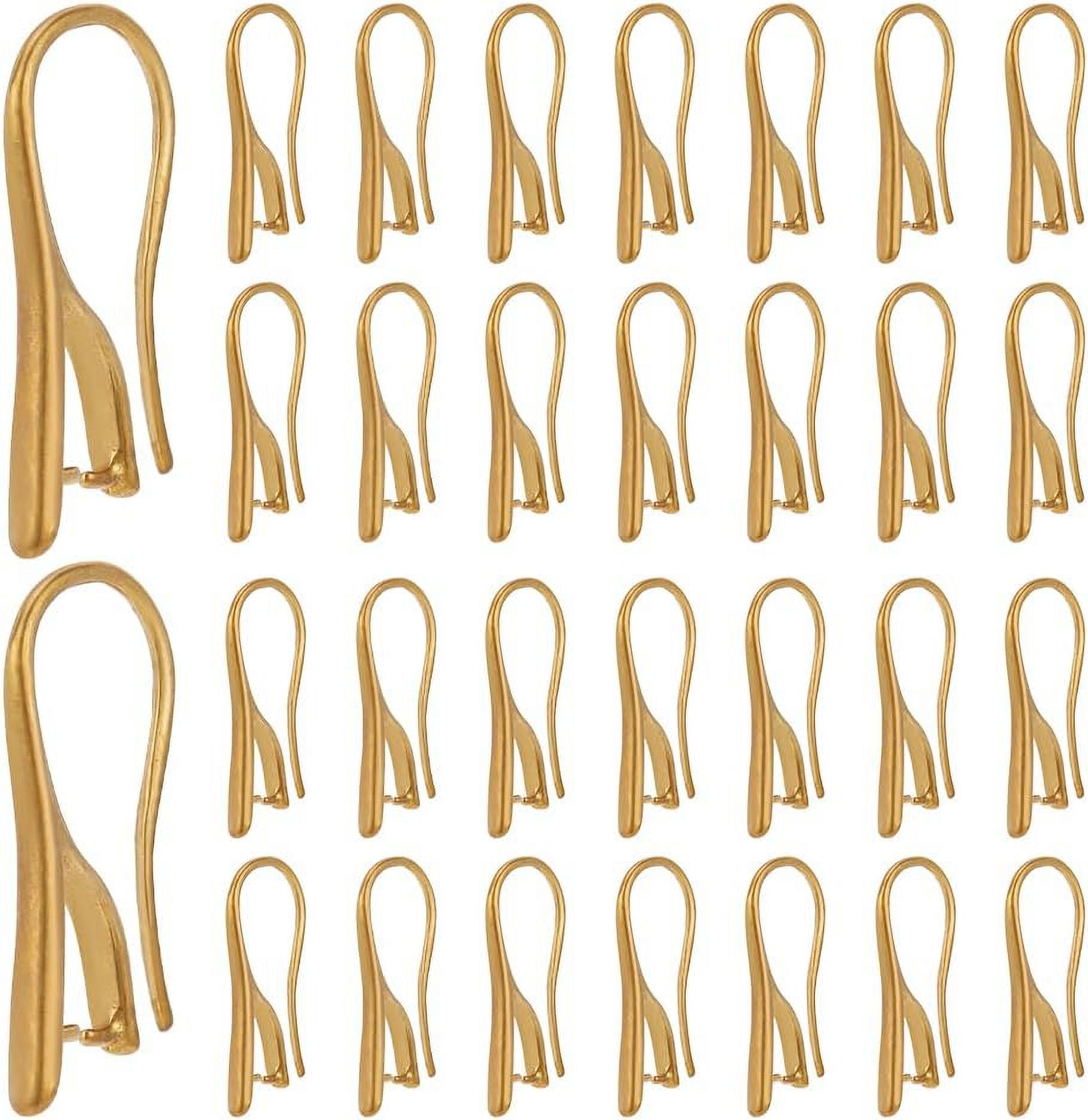 1box 30 Pcs Brass Pendant Clasp Connectors Bails Raw(Unplated) Ear Wire ...