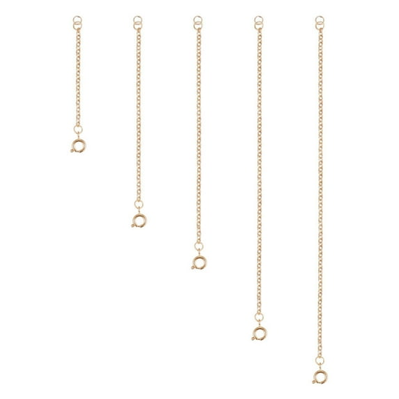 1box 304 Stainless Steel Chain Extender with Spring Ring Clasps Golden ...