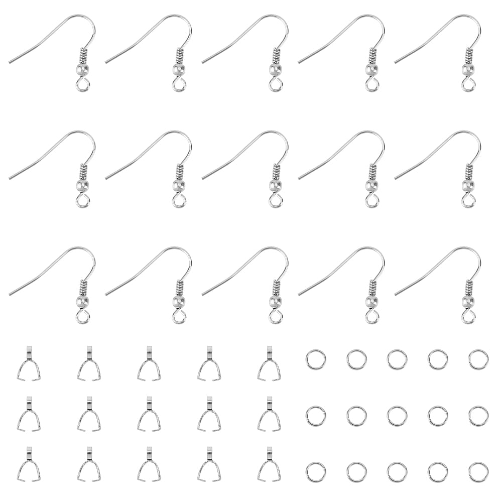 1box 304 Stainless Steel Earring Hooks & Pinch Bails & Open Jump Rings ...