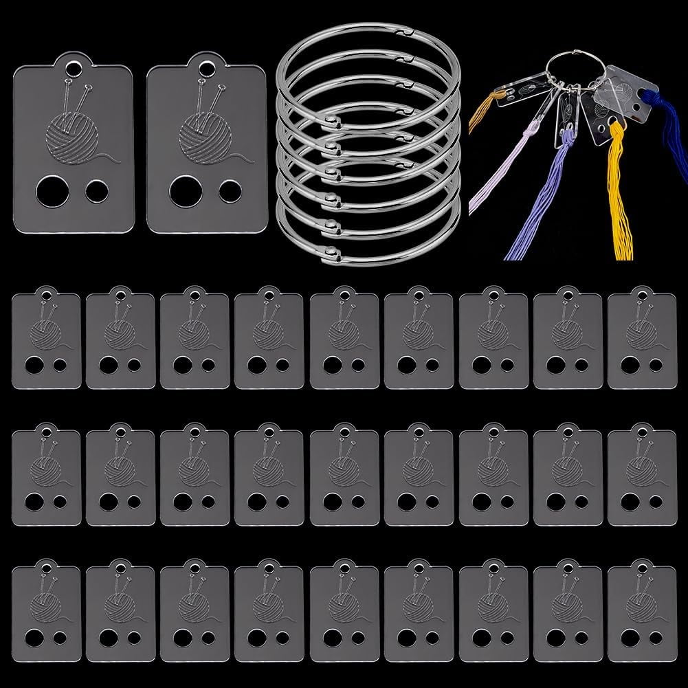 1box 30pcs Acrylic Thread Winding Boards Rectangle Floss Bobbin Thread ...