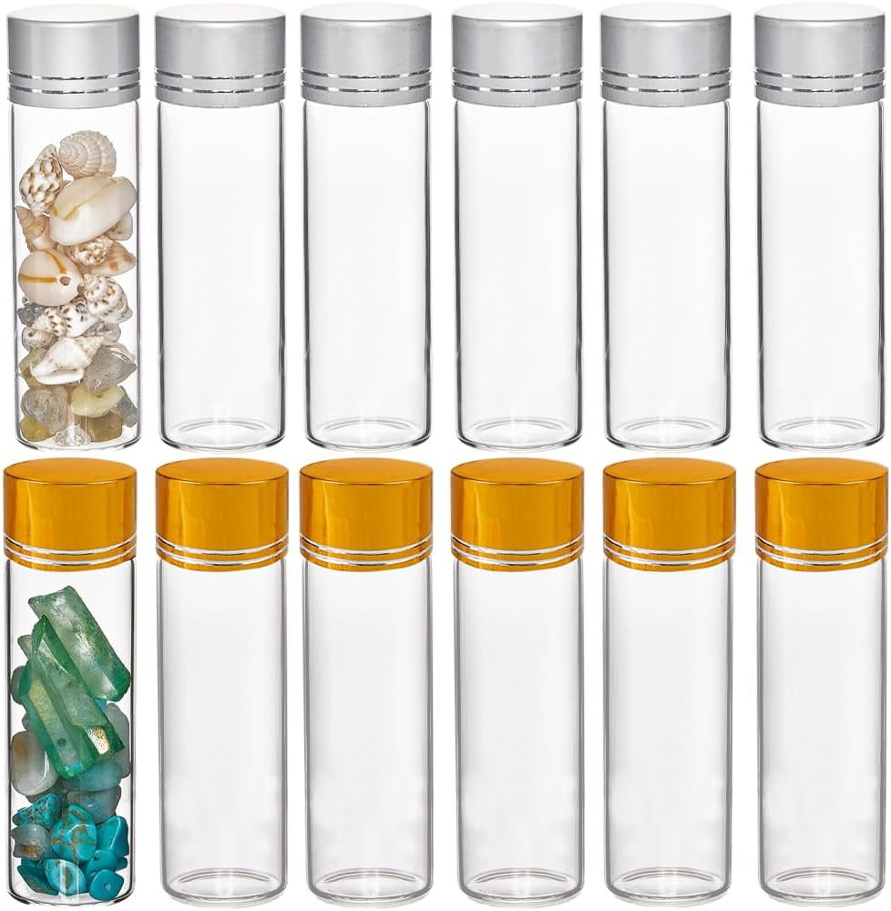 1box 32pcs Clear Glass Vials 15ml Small Glass Jars Glass Bottles with ...