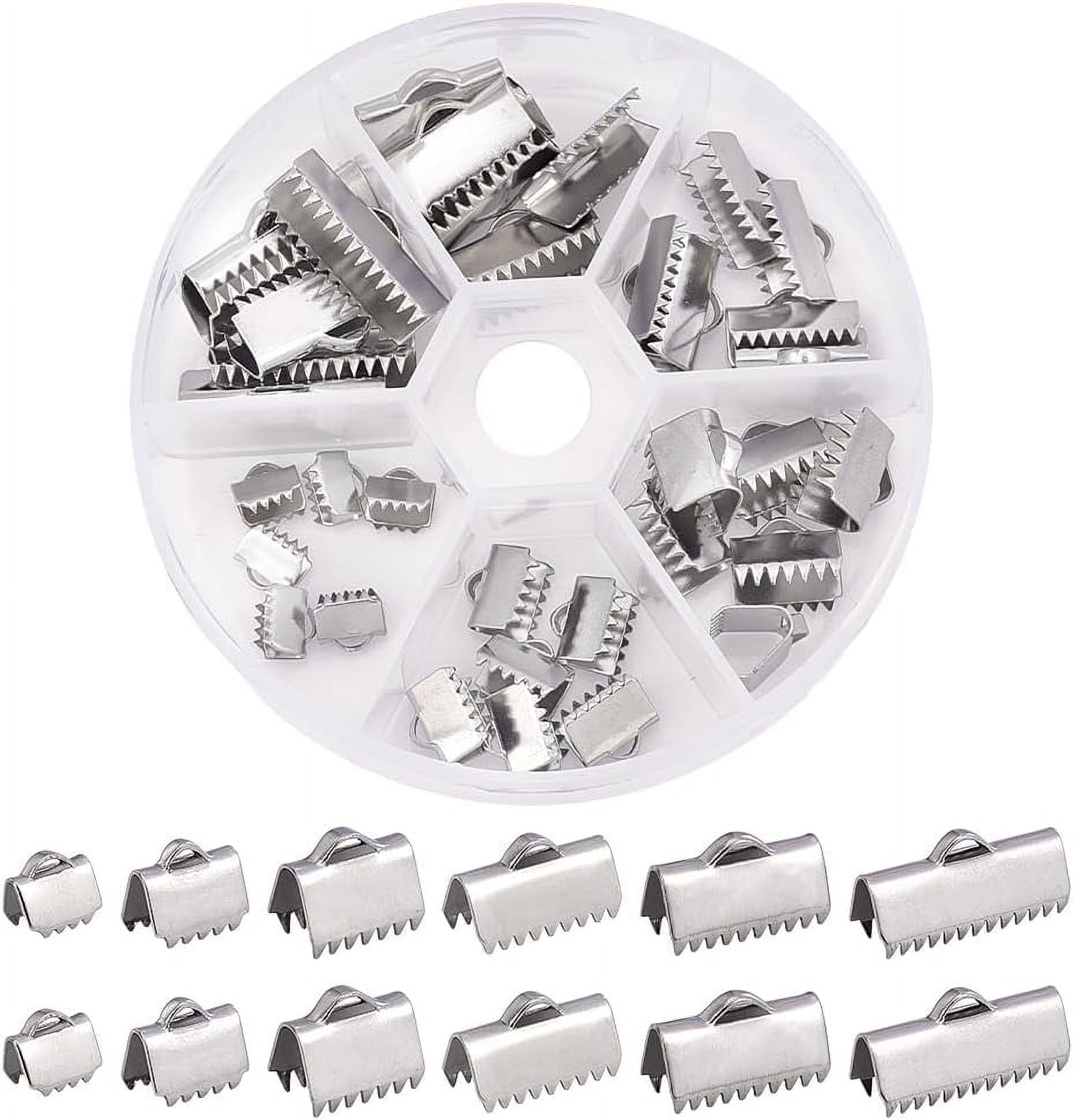 1box 36 Pcs 304 Stainless Steel Ribbon Bracelet Bookmark Pinch Crimp ...