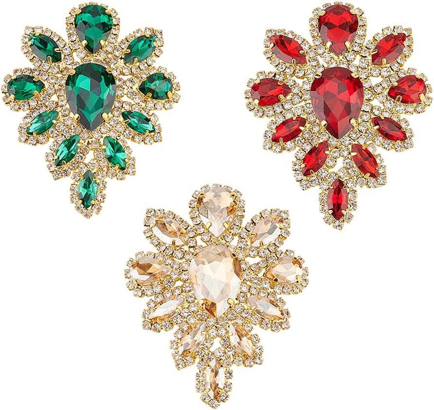 1box 3Pcs 3 Colors Teardrop Shape Alloy Rhinestone Appliques for DIY ...