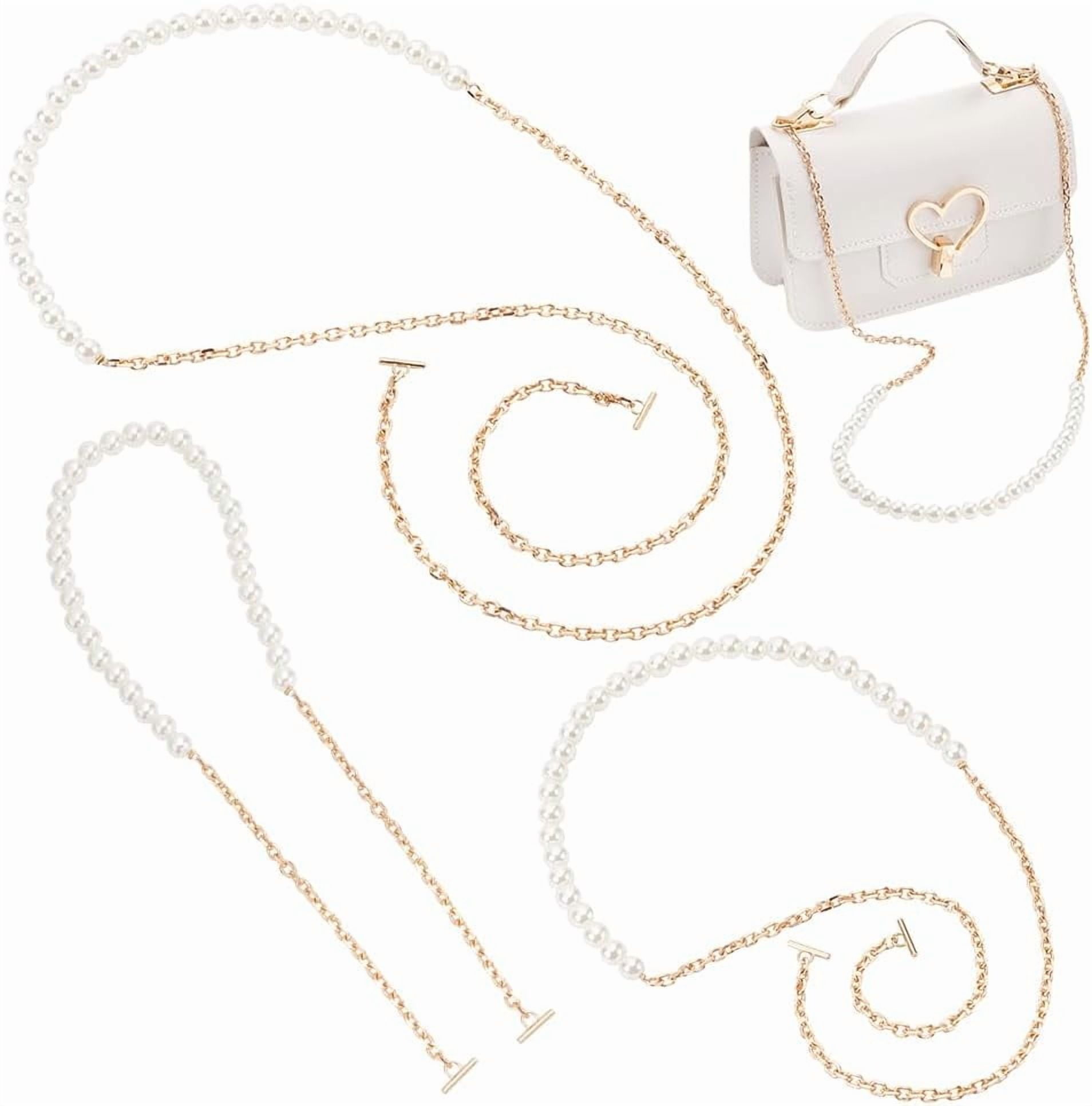 1box 3pcs Imitation Pearl Bead Purse Chain 25.6/31.5/47.6 Inch DIY ...