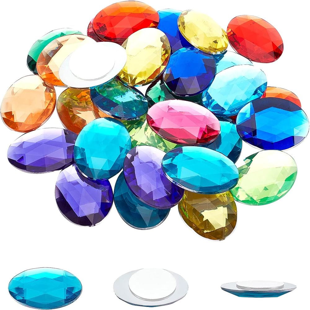 1box 40pcs 10 colors Extra Large Jewelry Sticker Acrylic Rhinestone ...