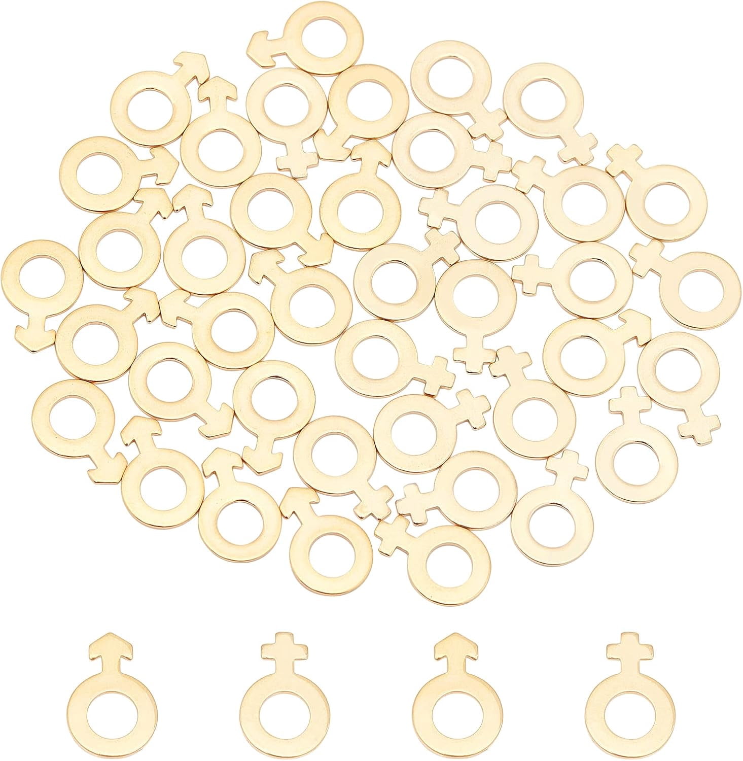 1box 40pcs 2 Styles Golden Male Female Symbol Pendant Gender Stainless ...