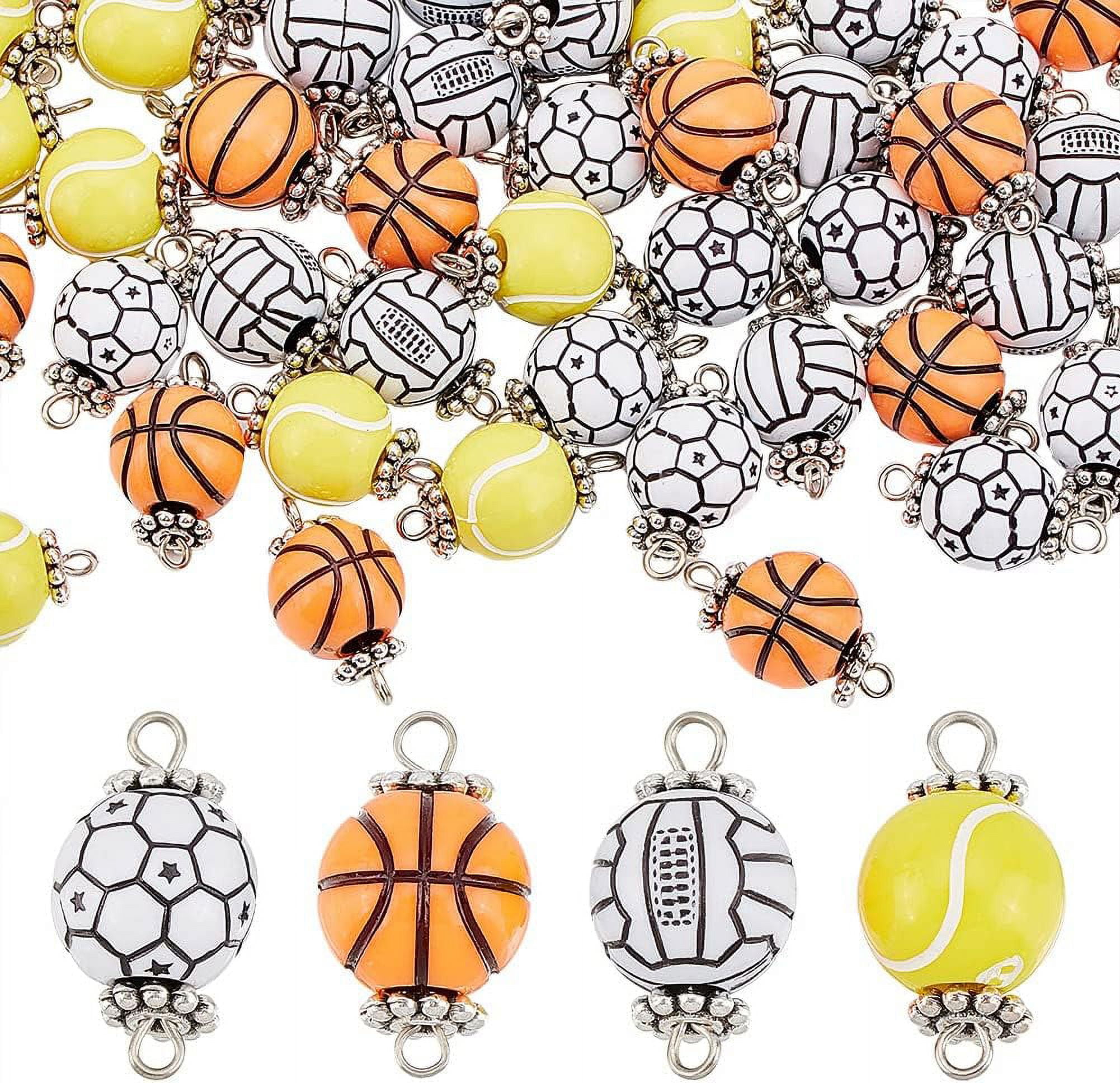 1box 48pcs 4 styles Acrylic Ball Connector with Antique Silver Tone ...