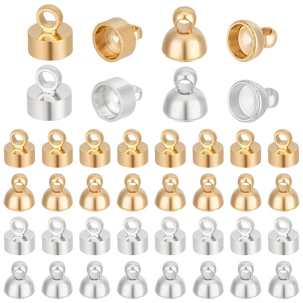 1box 48pcs 4 styles Brass Pendant Bails Bead Cap Bails Long-Lasting ...