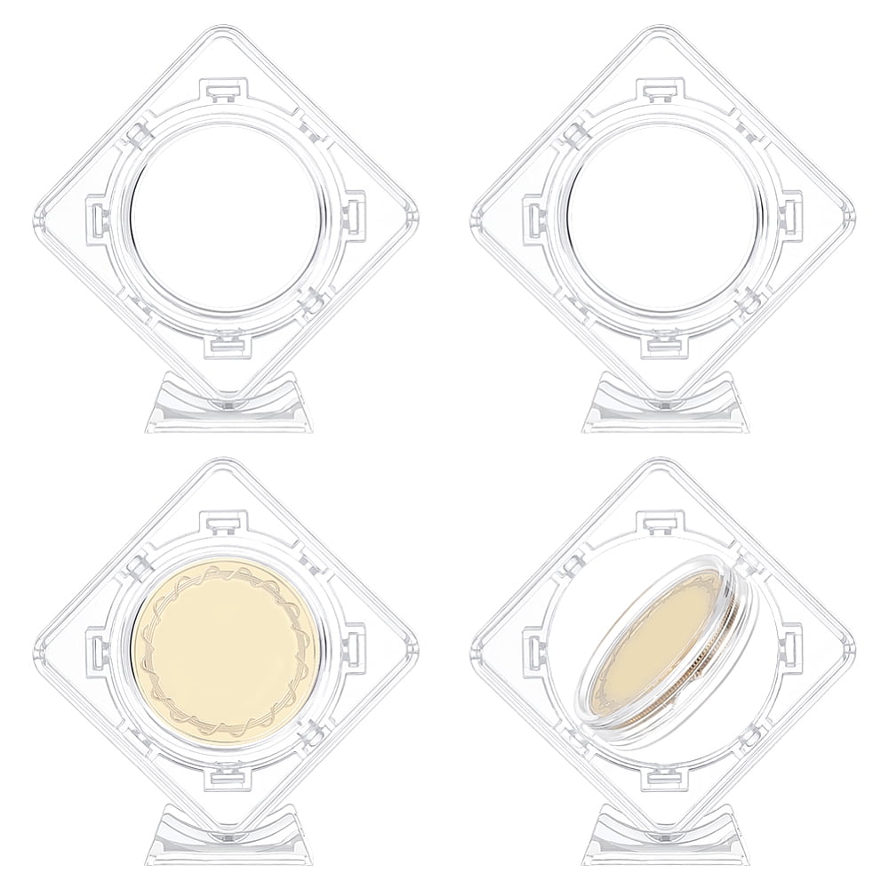 1box 4pcs Transparent Acrylic Commemorative Coin Display Cases Coin ...