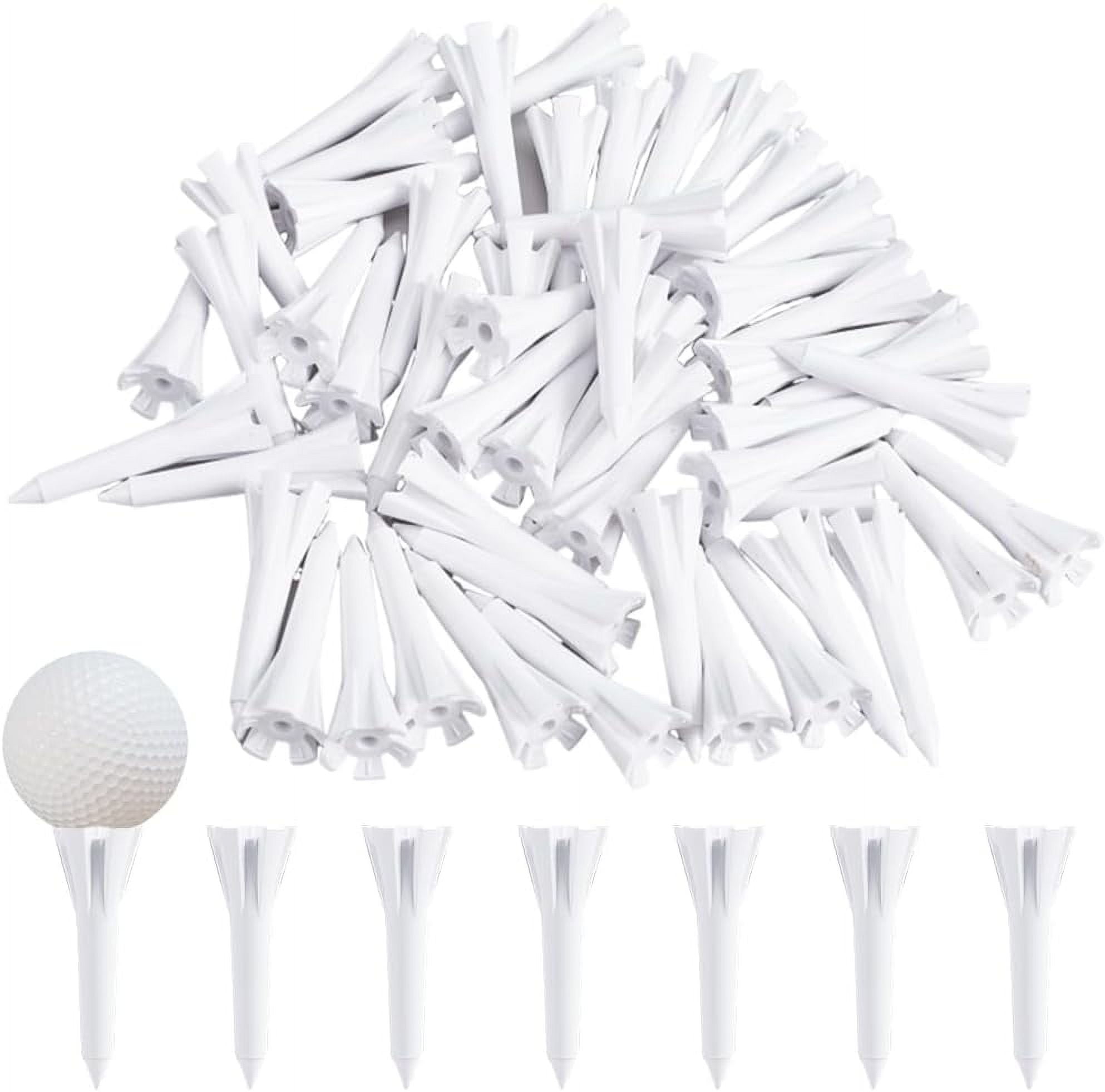 1box 50Pcs 1.44 inch Plastic Golf Tees with Storage Box White 5 Prongs ...