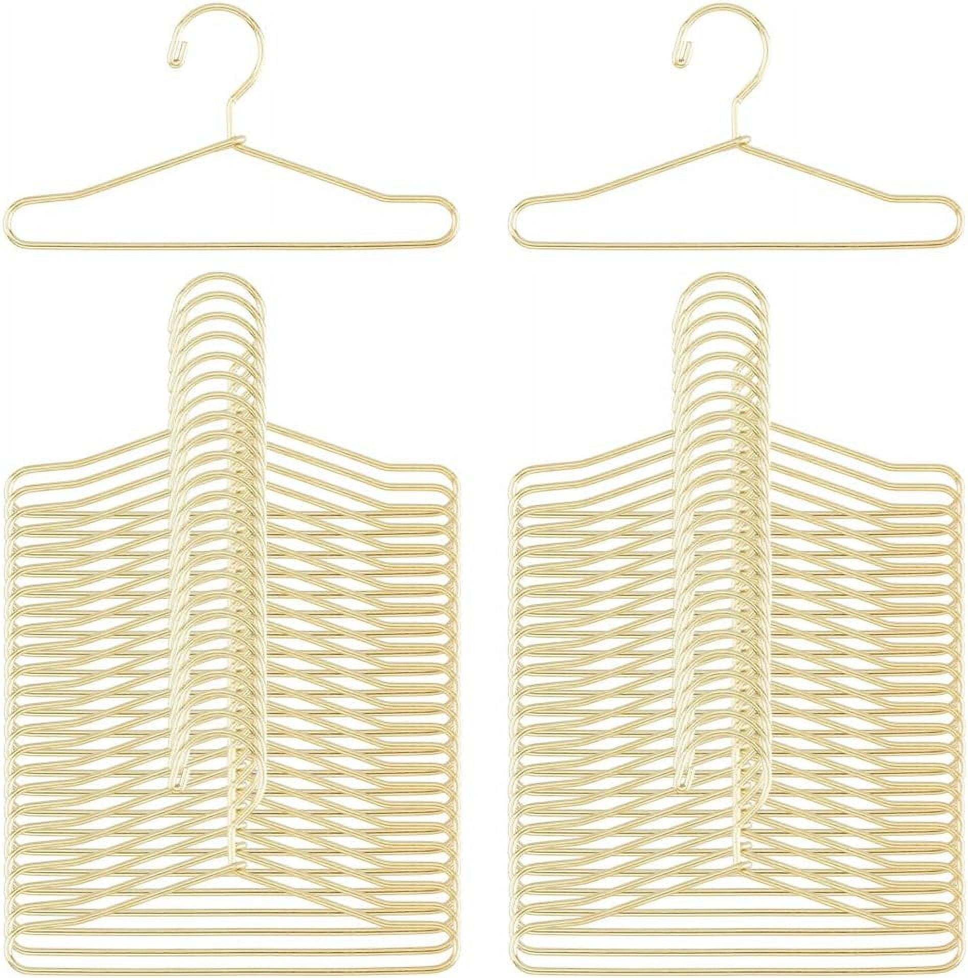1box 50Pcs Mini Iron Clothing Hanger Dollhouse Accessories Golden 3.5x6 ...