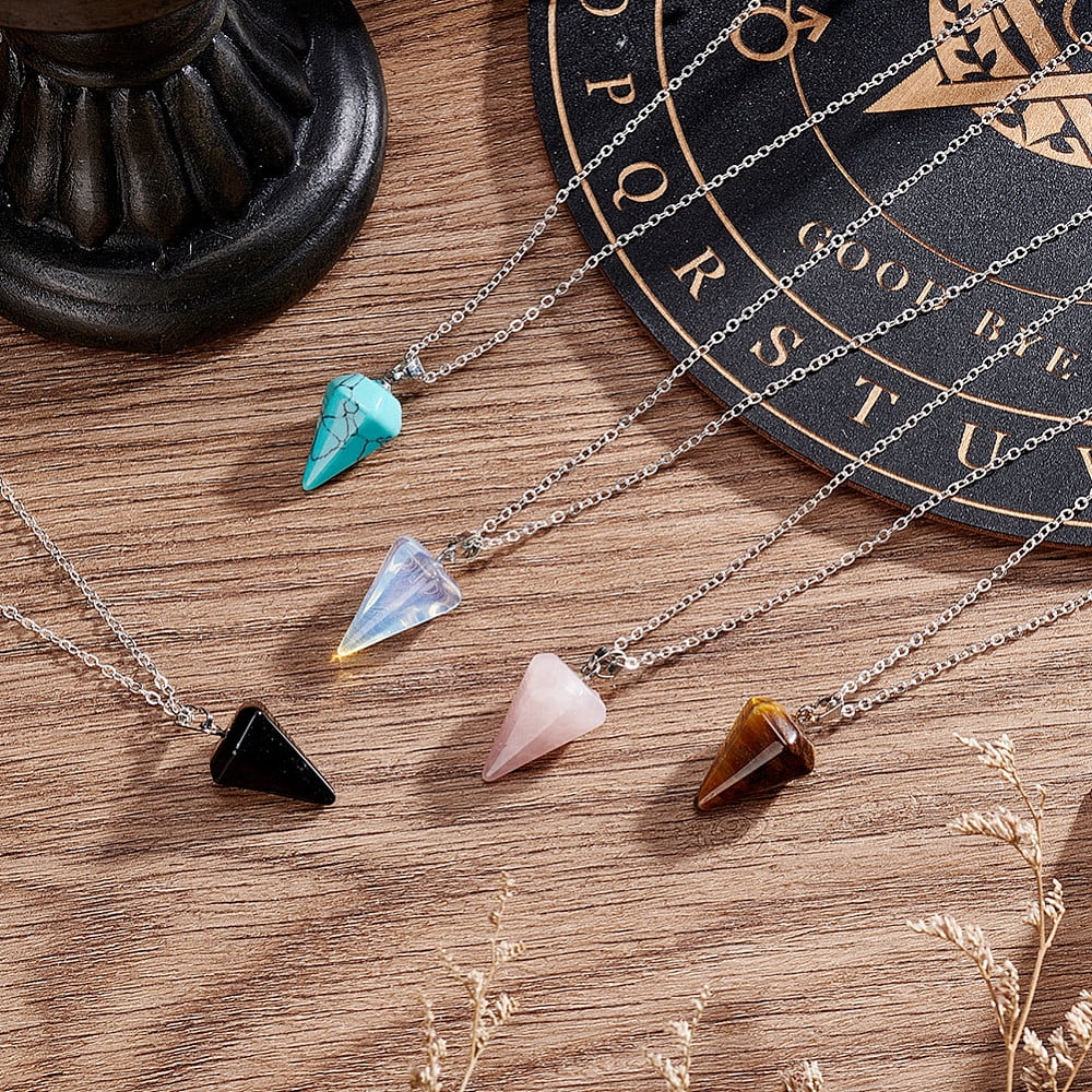 1box 5pcs Pendulums Wiccan Pointed Chakra Necklace for Divination ...