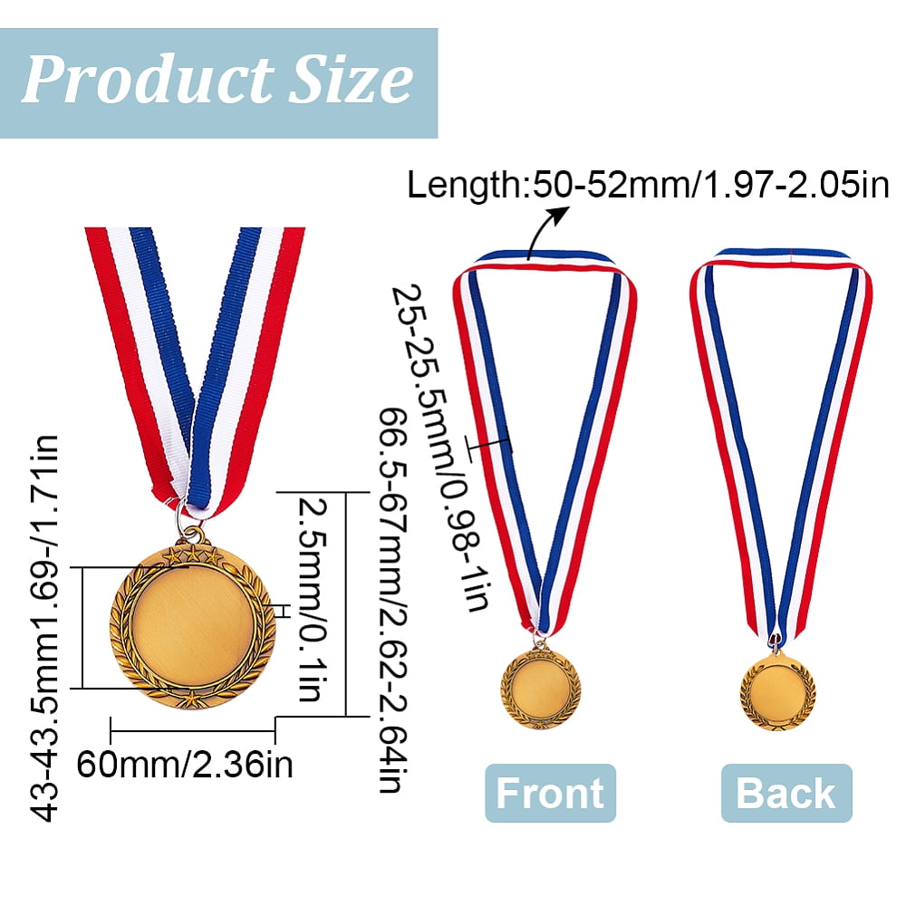1box 6 pcs Blank Award Medal 2 Sizes Alloy Make Your Own Medals with ...