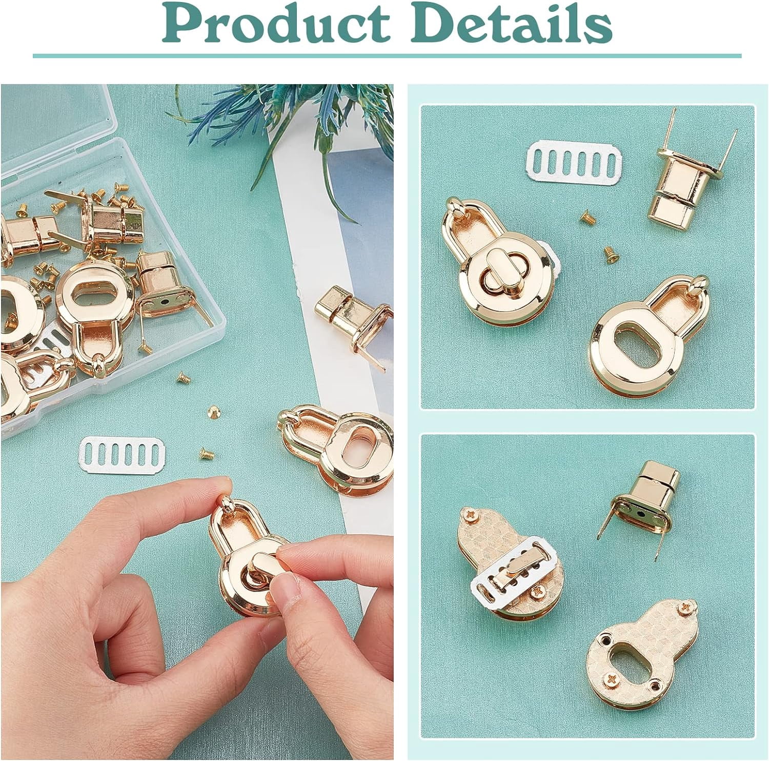 1box ® 6 sets Alloy bag Hanger for Purse Making Supplies with Iron Shim ...