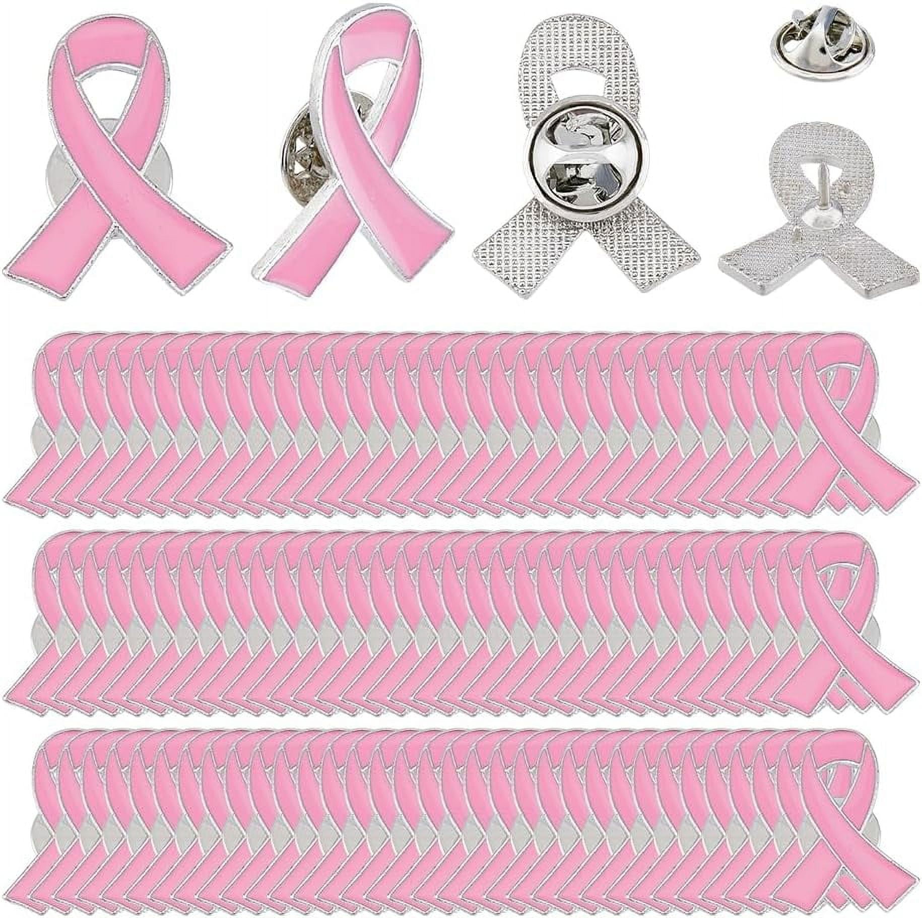 1box 60Pcs Breast Cancer Awareness Lapel Pins Pink Ribbon Enamel Pins ...