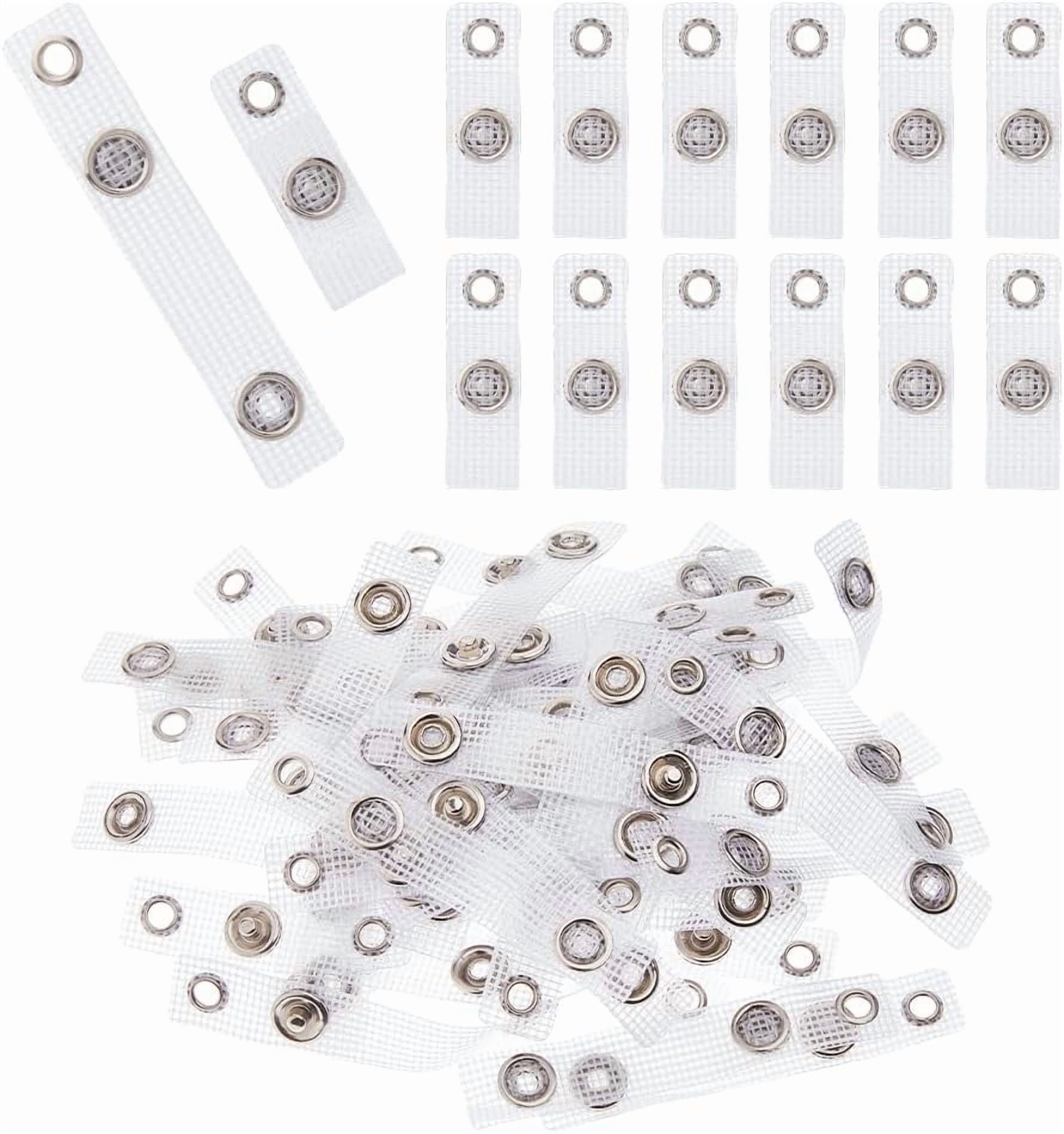 1box 60Pcs PVC ID Badge Holder Strap with Iron Snap and Eyelet Platinum ...