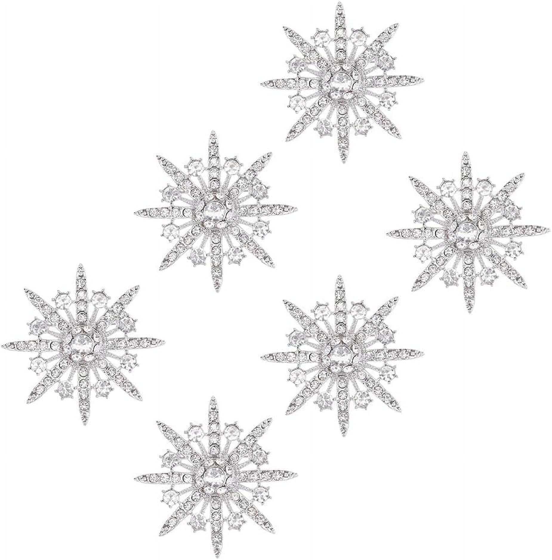 1box 6pcs Alloy Rhinestone Brooches 8 Pointed Star Pins 41x42mm ...