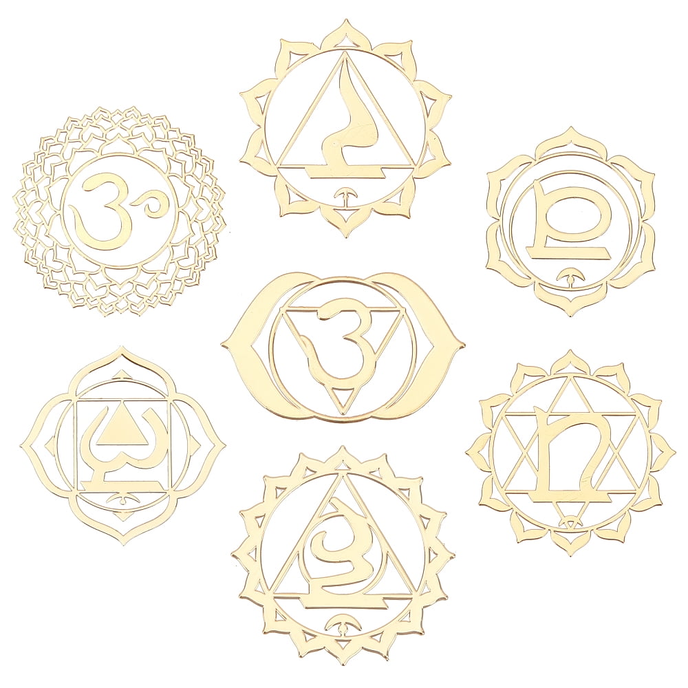 1box 7 Sheets 7 styles Chakra Theme Self Adhesive Brass Stickers ...